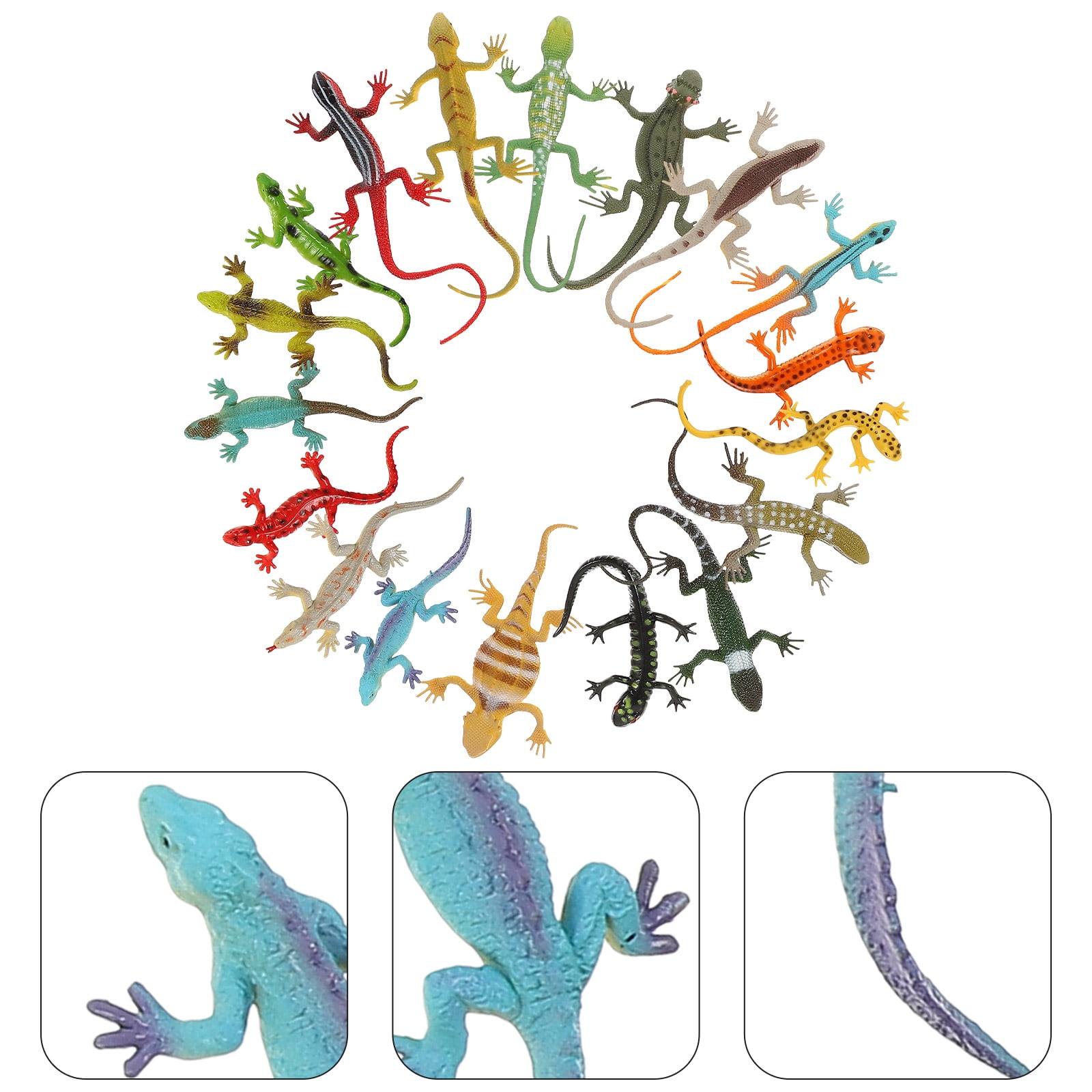 WASHWEPE Lizards Toys Assorted Color For Home Decoration 18Pcs ...