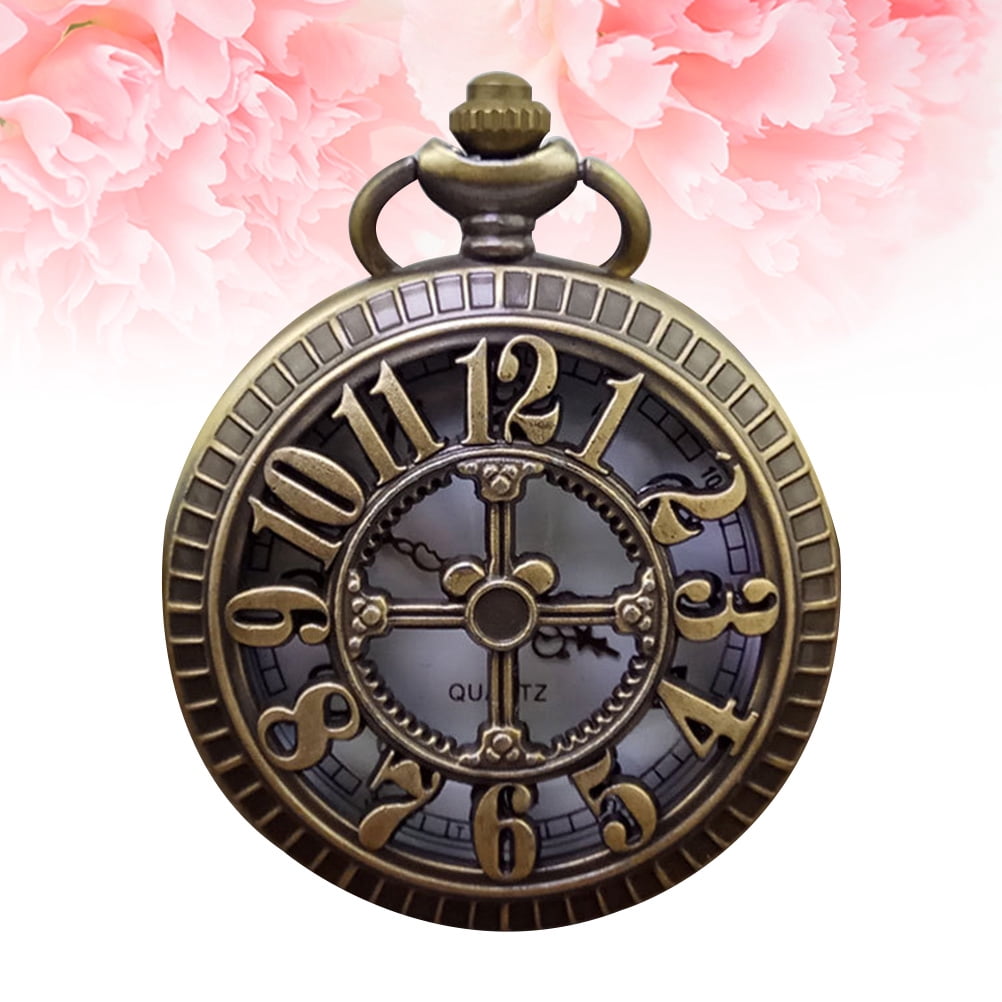 FRCOLOR 1PC Pocket Watch Digital Cross Pocket Watch Vintage Hollow-out ...