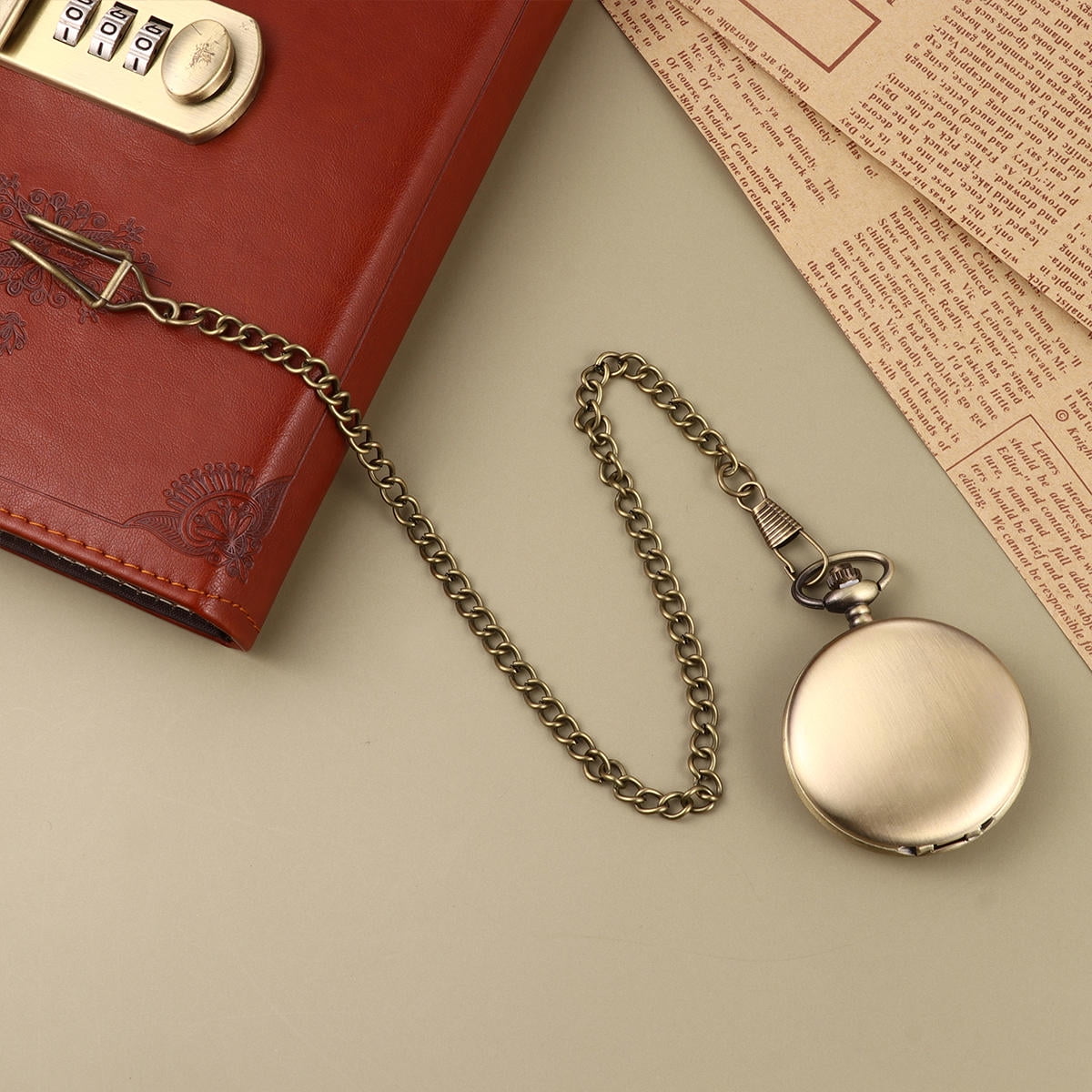 FRCOLOR 1PC Retro Two-faced Smooth Pocket Watch Alloy Classic Delicate ...