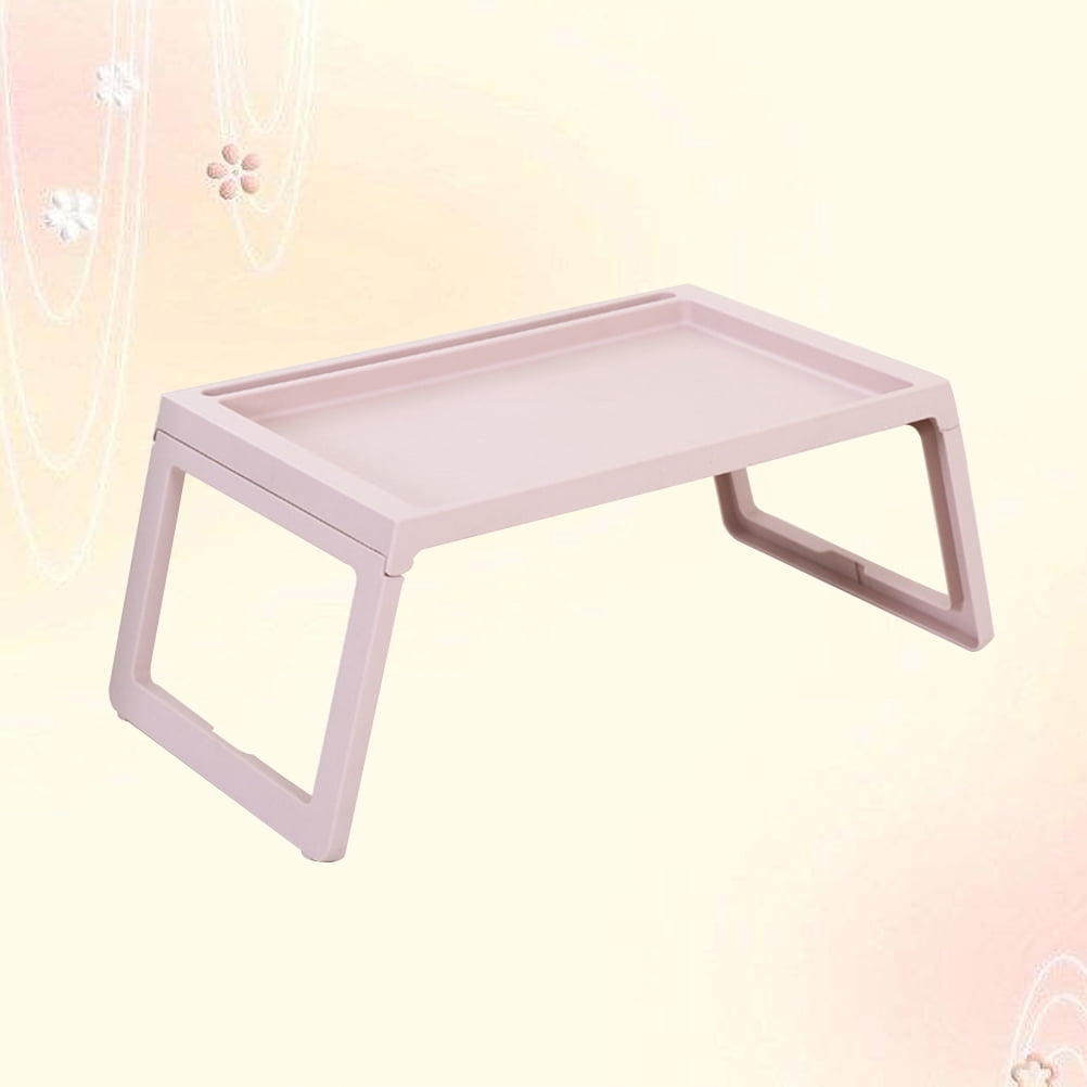 FRCOLOR 1Pack Pink Plastic Foldable Bed Table for Picnic 21.3x14.1x10 ...