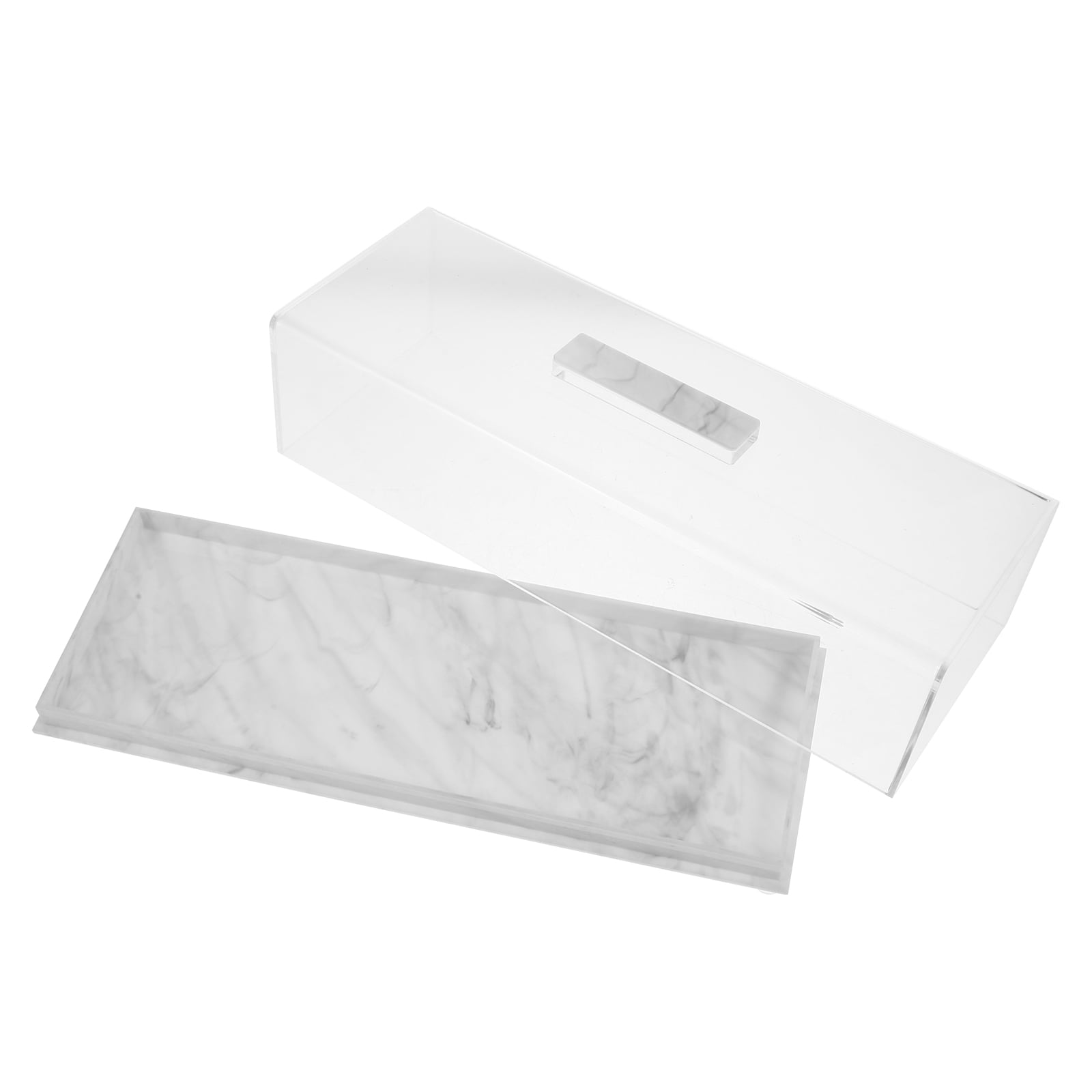 FRCOLOR 1Pack White Marble Rectangular Cake Tray With Lid Suitable For ...