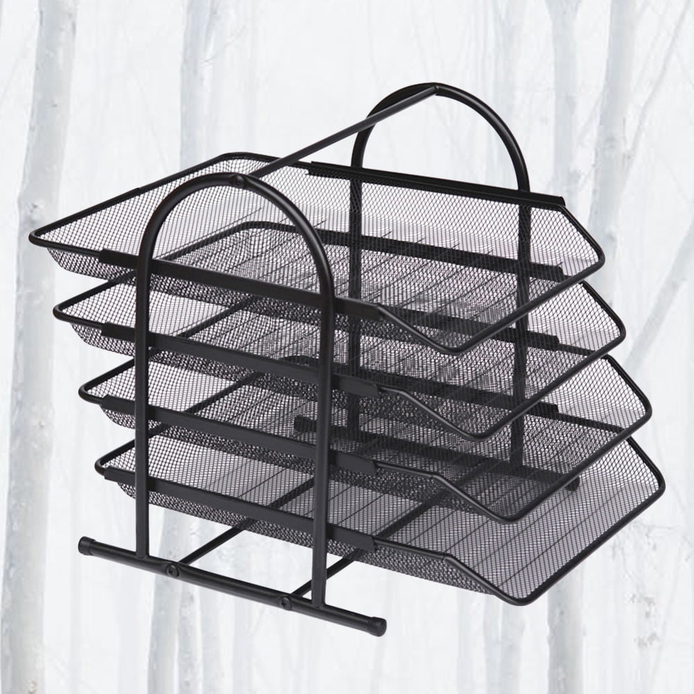 FRCOLOR 1Pc 4 Layer File Document Stand Rack Desktop Storage Rack File ...