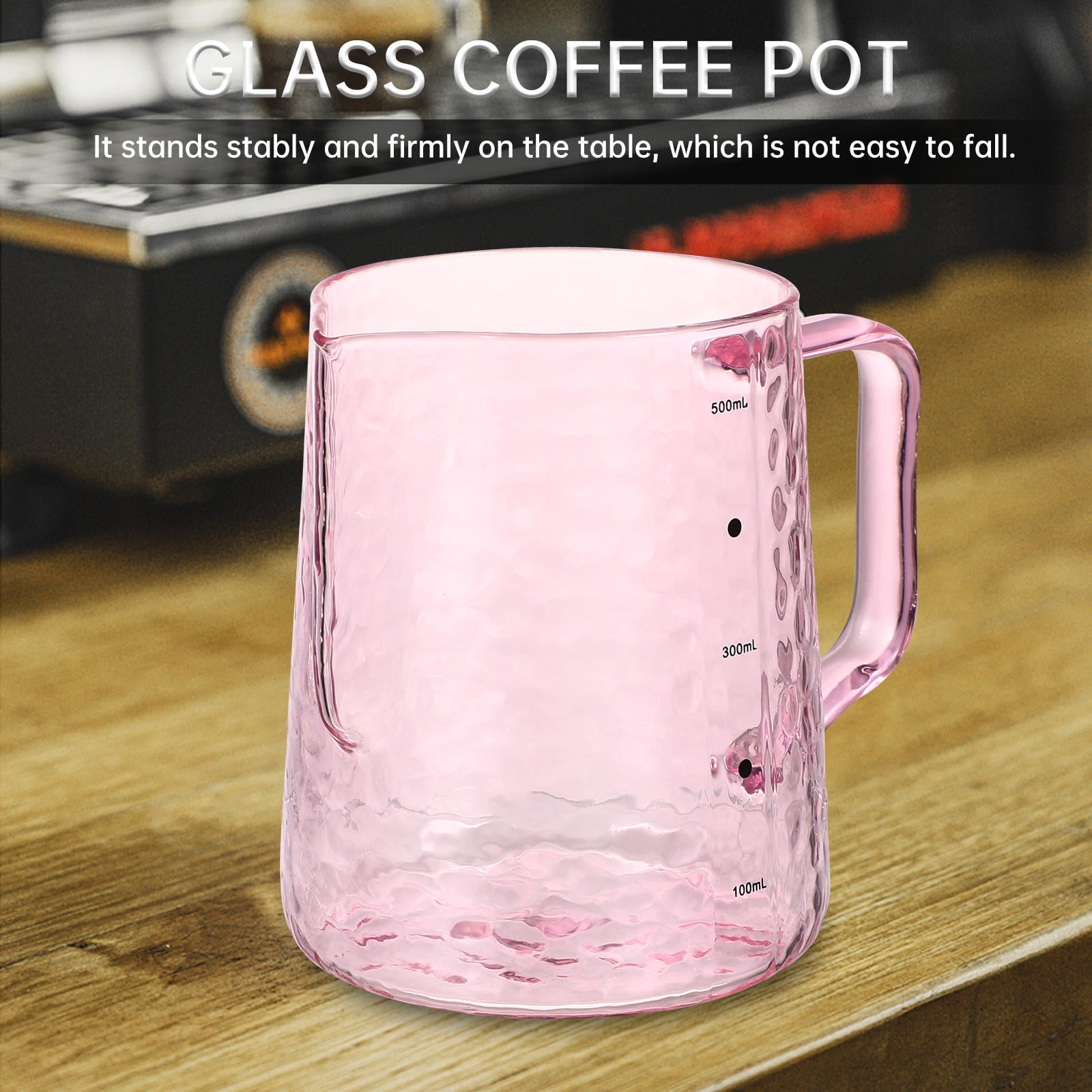 FRCOLOR 1Pc Pink Borosilicate Glass Milk Can Tapered Spout Heat and ...