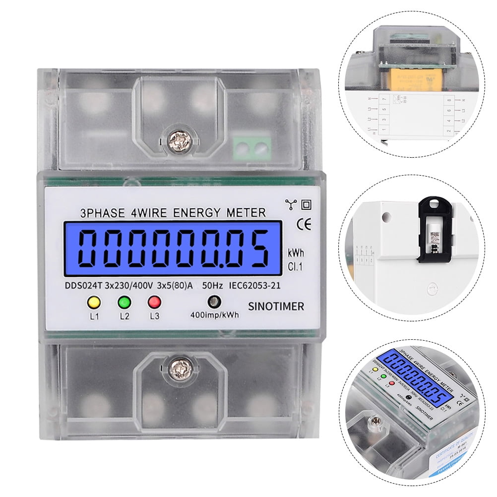 FRCOLOR 1Pc Professional 380V 5-80A 400V Energy Meter LCD Display Rail ...