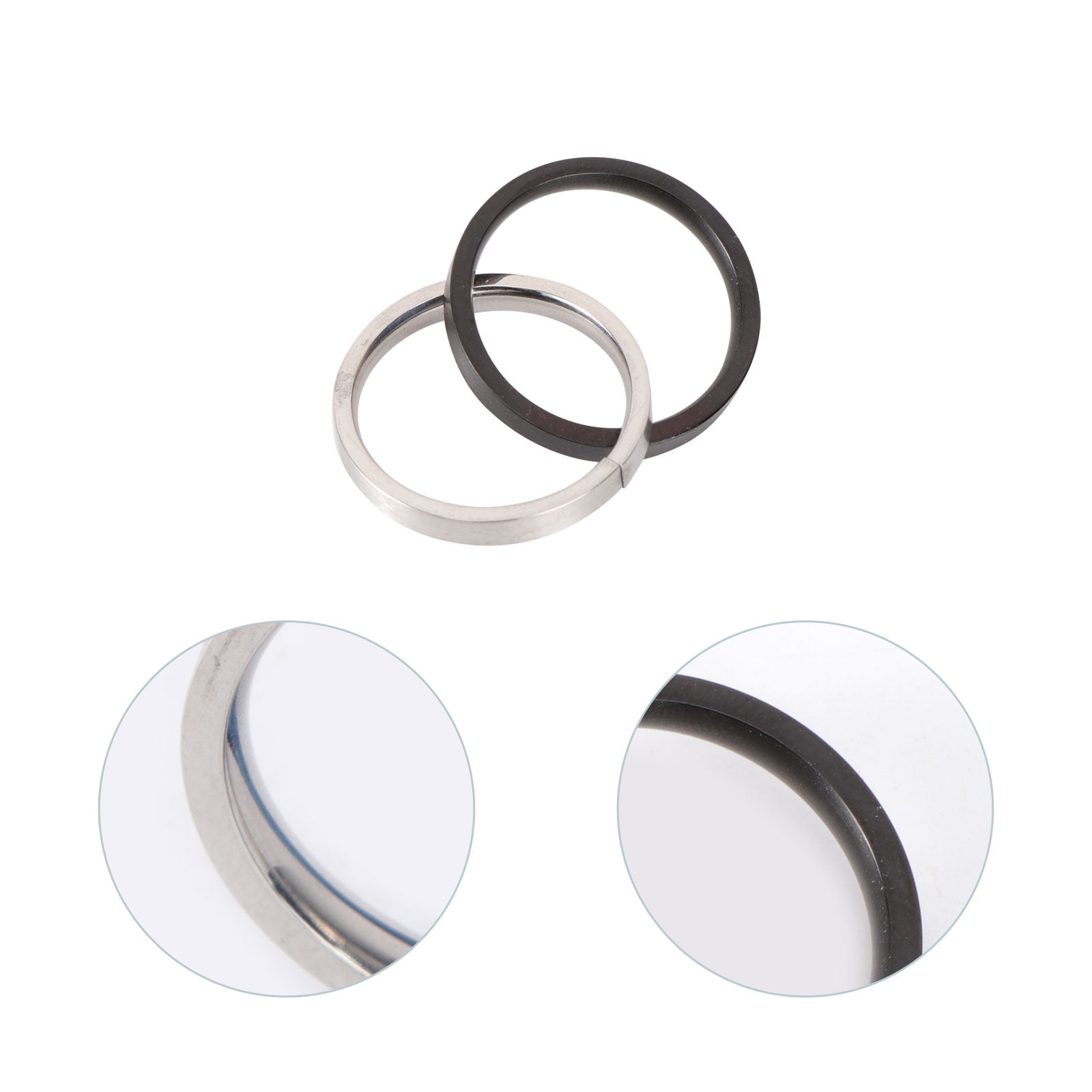 FRCOLOR 1Pcs Double Ring Design for Women in Silver Tone with ...