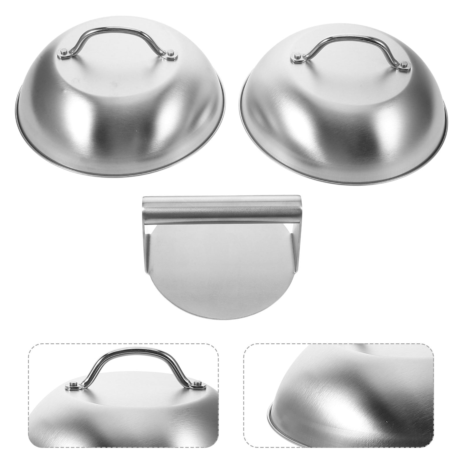 FRCOLOR 1Set Cheese Melting Dome Burger Press Grill Press with Basting ...
