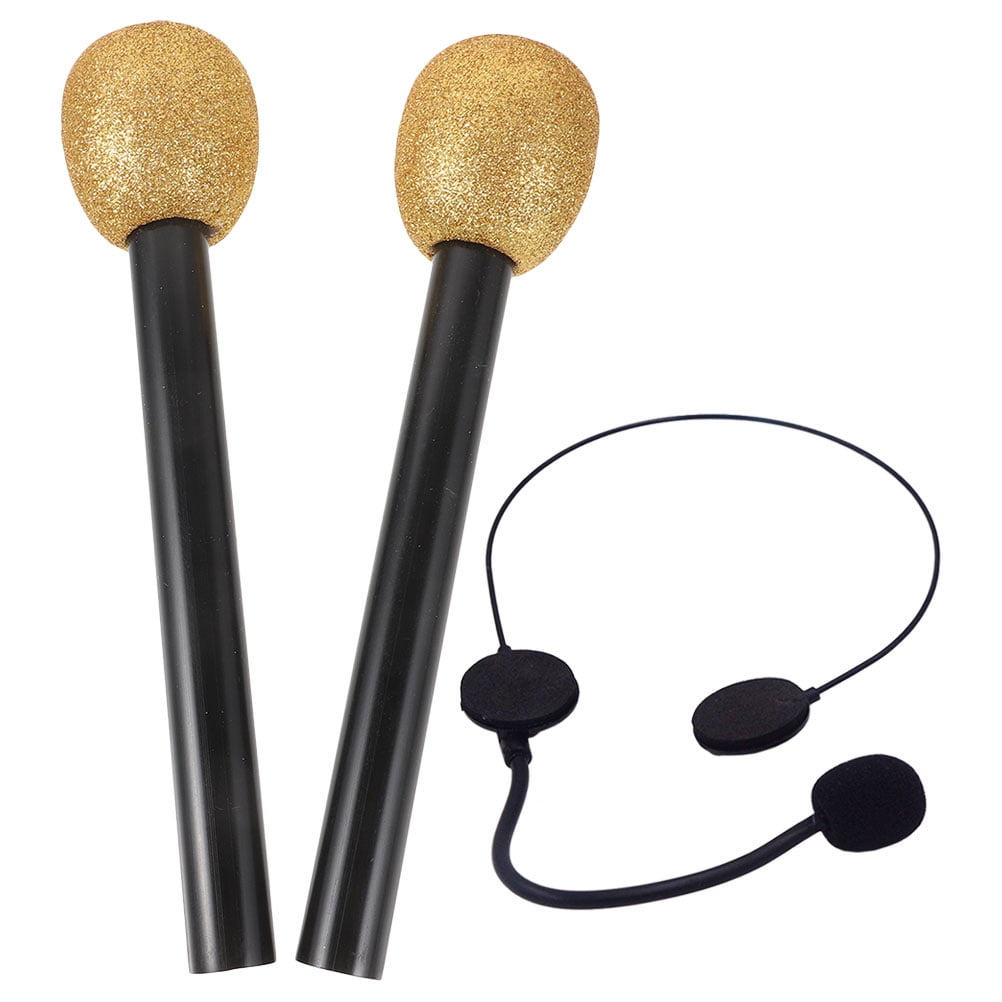 FRCOLOR 1Set Pretend Play Microphone For Kids Glitter Foam Mic Prop For ...