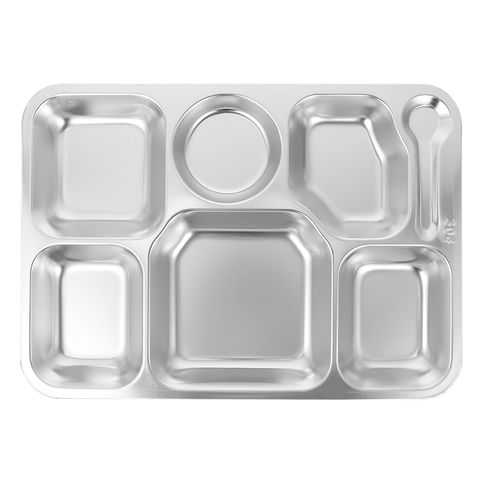 FRCOLOR 1pc Stainless Steel Divided Plate 7 Sections Food Serving Tray ...