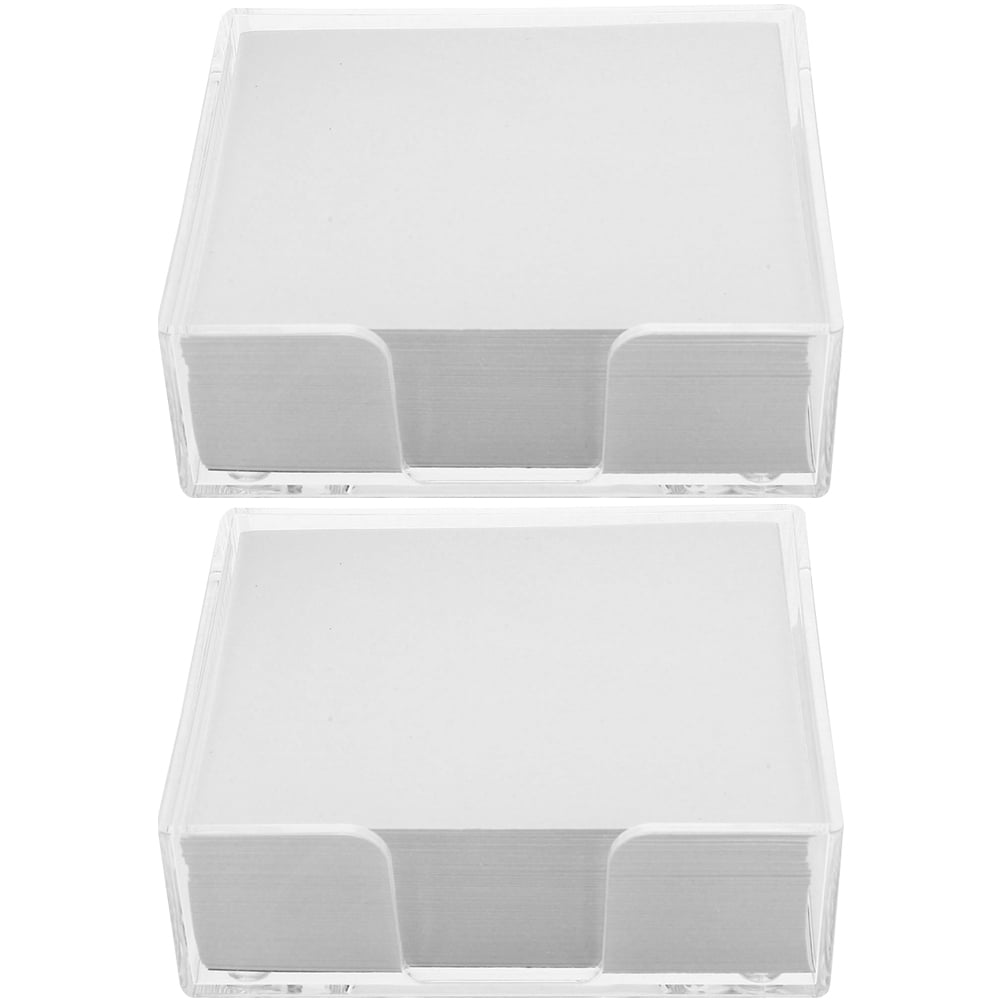 FRCOLOR 2 Boxes Clear Storage Bins Label Note Paper Memo Cubes Office ...