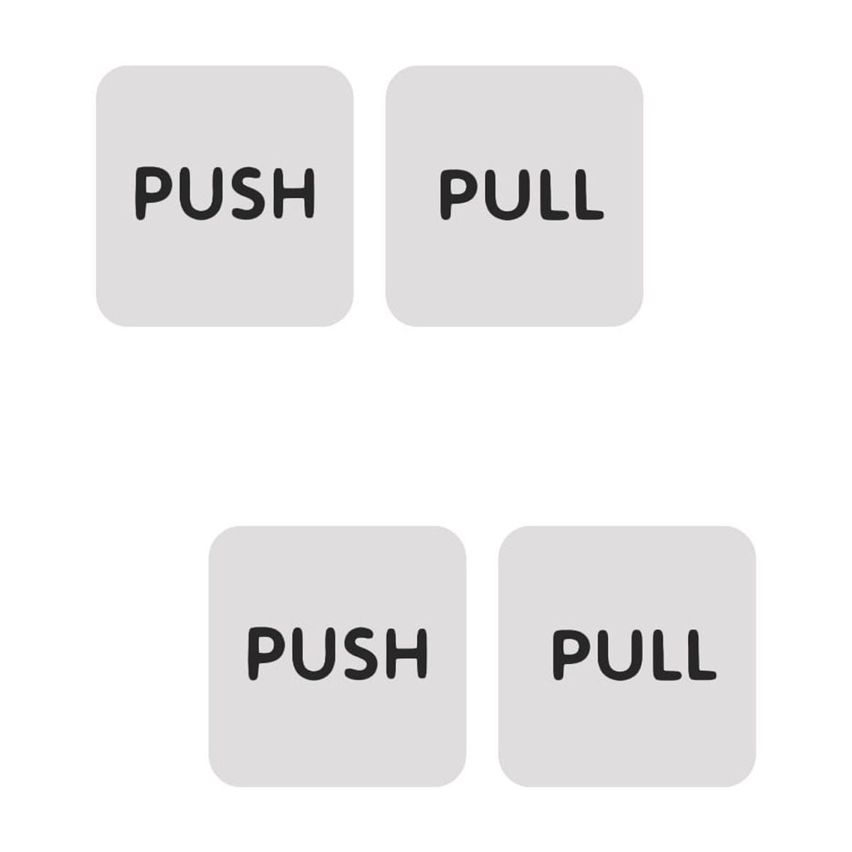 FRCOLOR 2 Pairs Push Pull Glass Stickers Sign for Door Office - Walmart.com