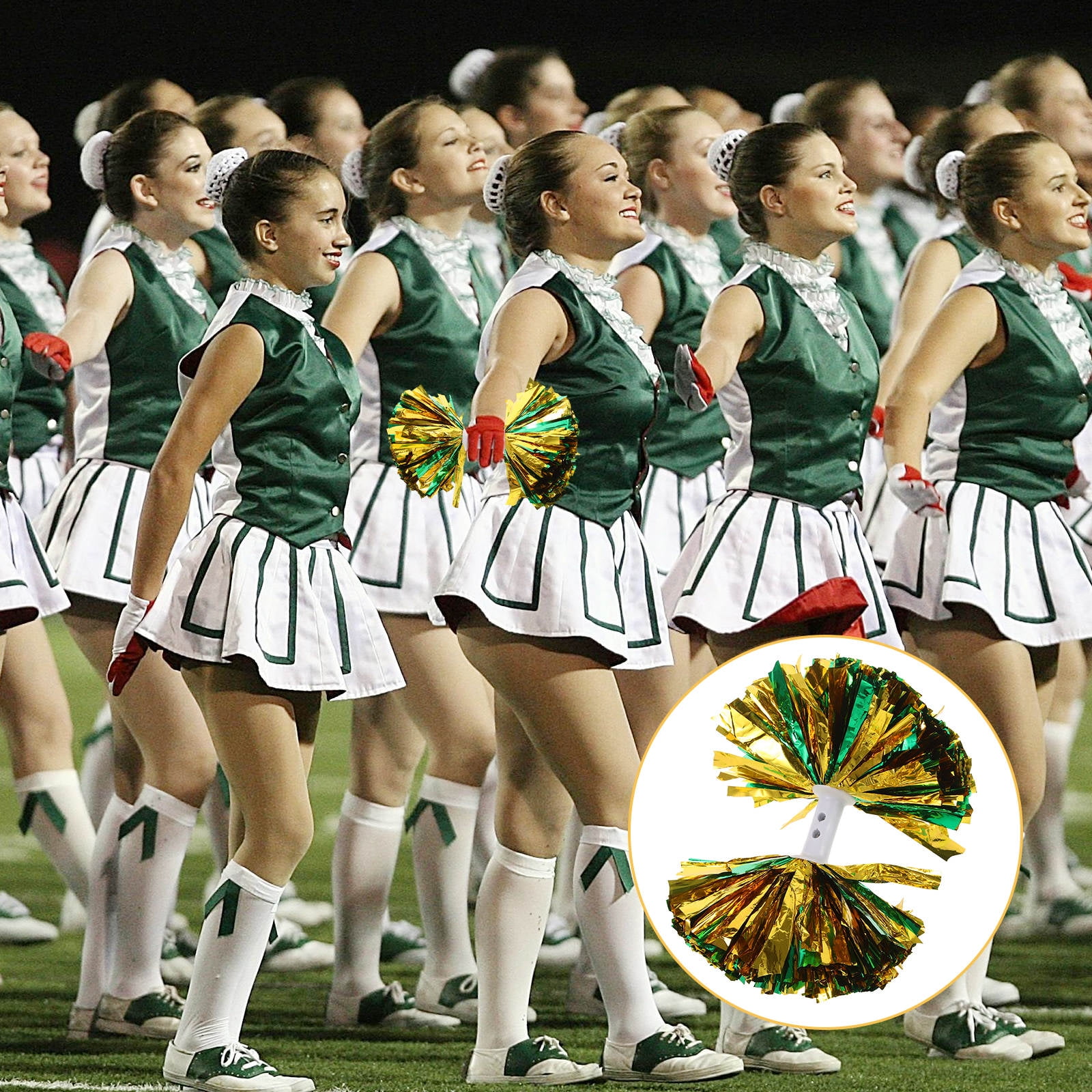 FRCOLOR Glittery Dance Pom Poms 2Pcs Cheerleading Props for Gymnastics ...