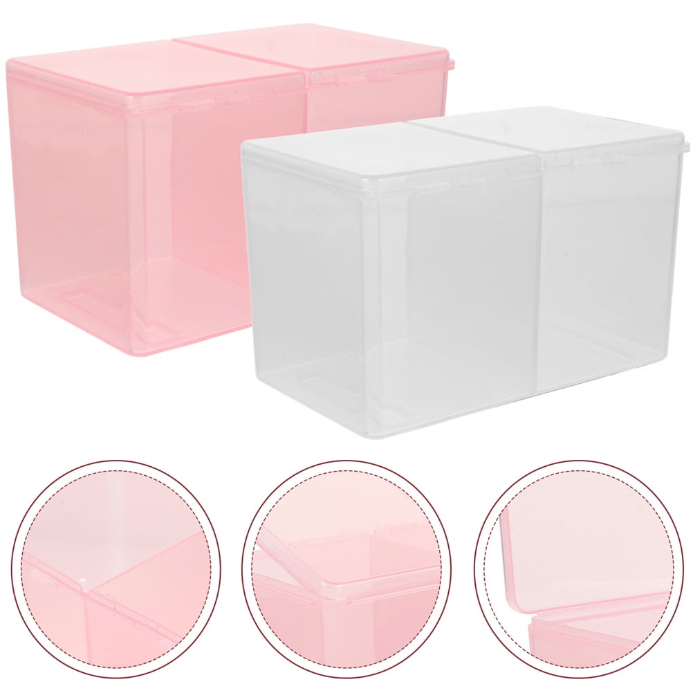 FRCOLOR 2 Pcs Divided Cotton Swab Holder Container Rounds Laundry Room ...
