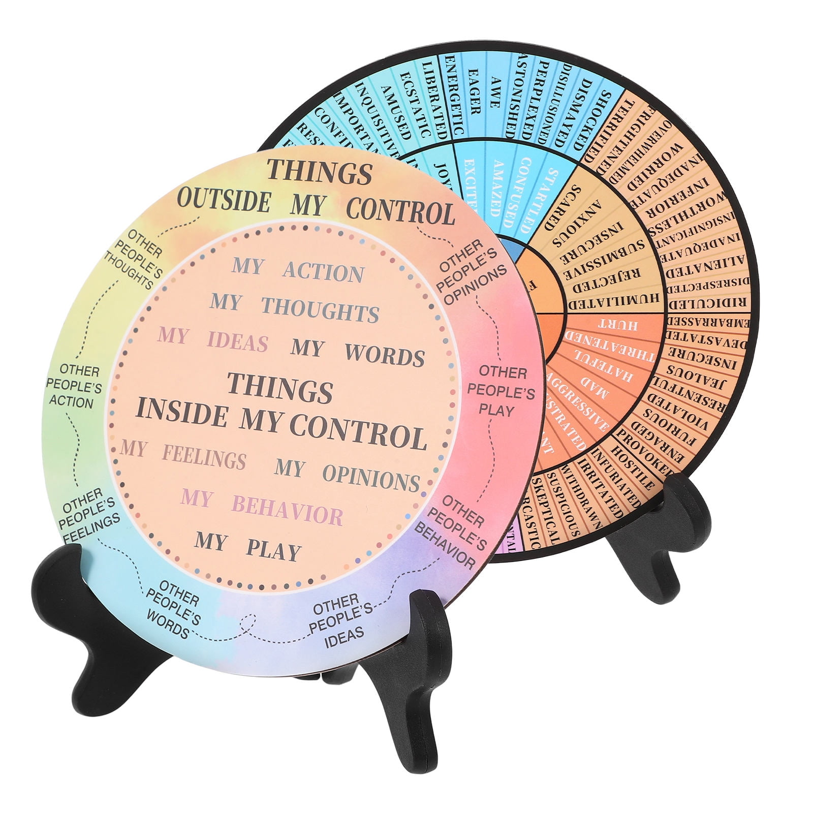 FRCOLOR 2 Pcs Emotion Wheel Peripheral Awareness Chart Shopping Miss ...