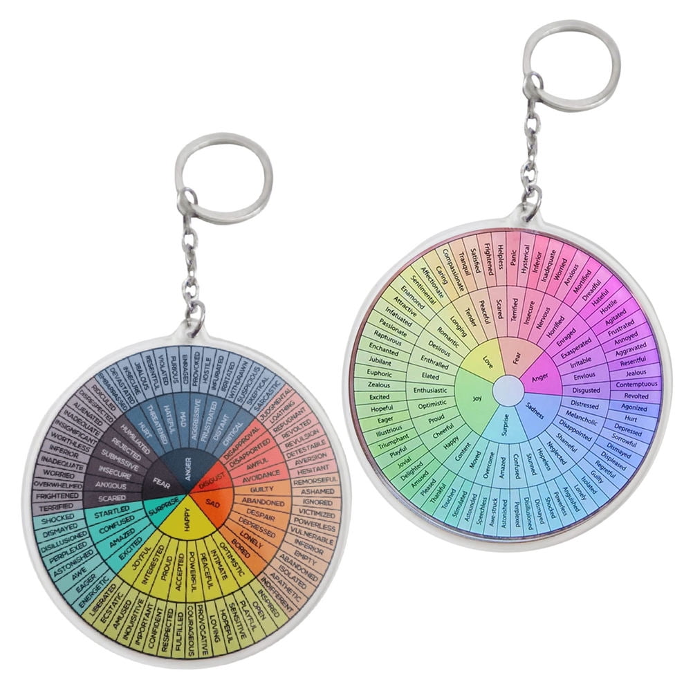 FRCOLOR 2 Pcs Emotional Keychain Feeling Wheel Ring Emotions Pendants ...