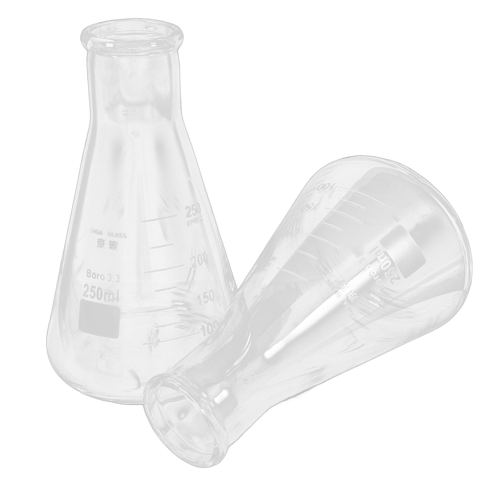 FRCOLOR 2 Pcs Glass Erlenmeyer Flask Flat-bottomed Borosilicate ...