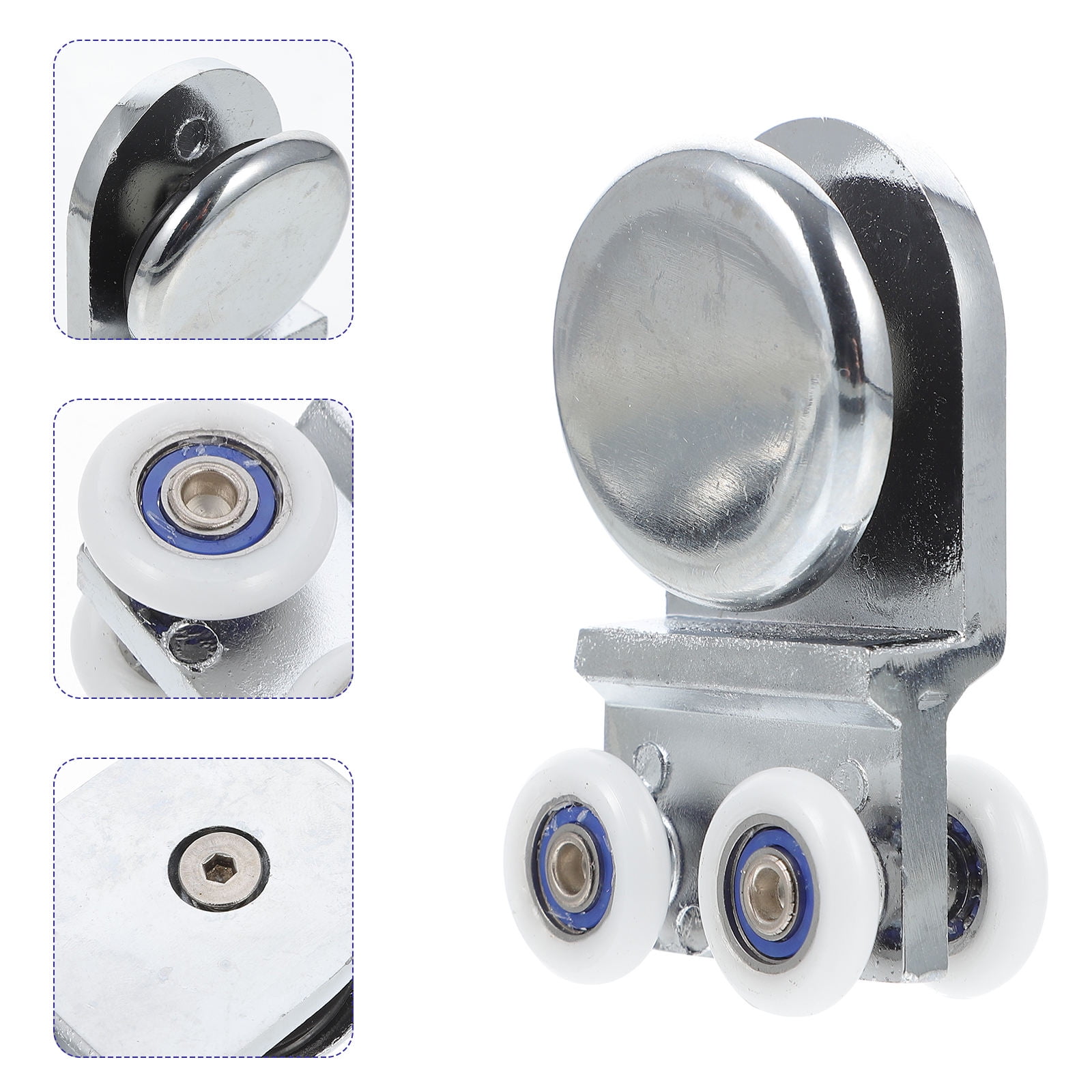 FRCOLOR 2 Pcs Glass Sliding Door Runners Crane Rollers Pulleys Silver ...