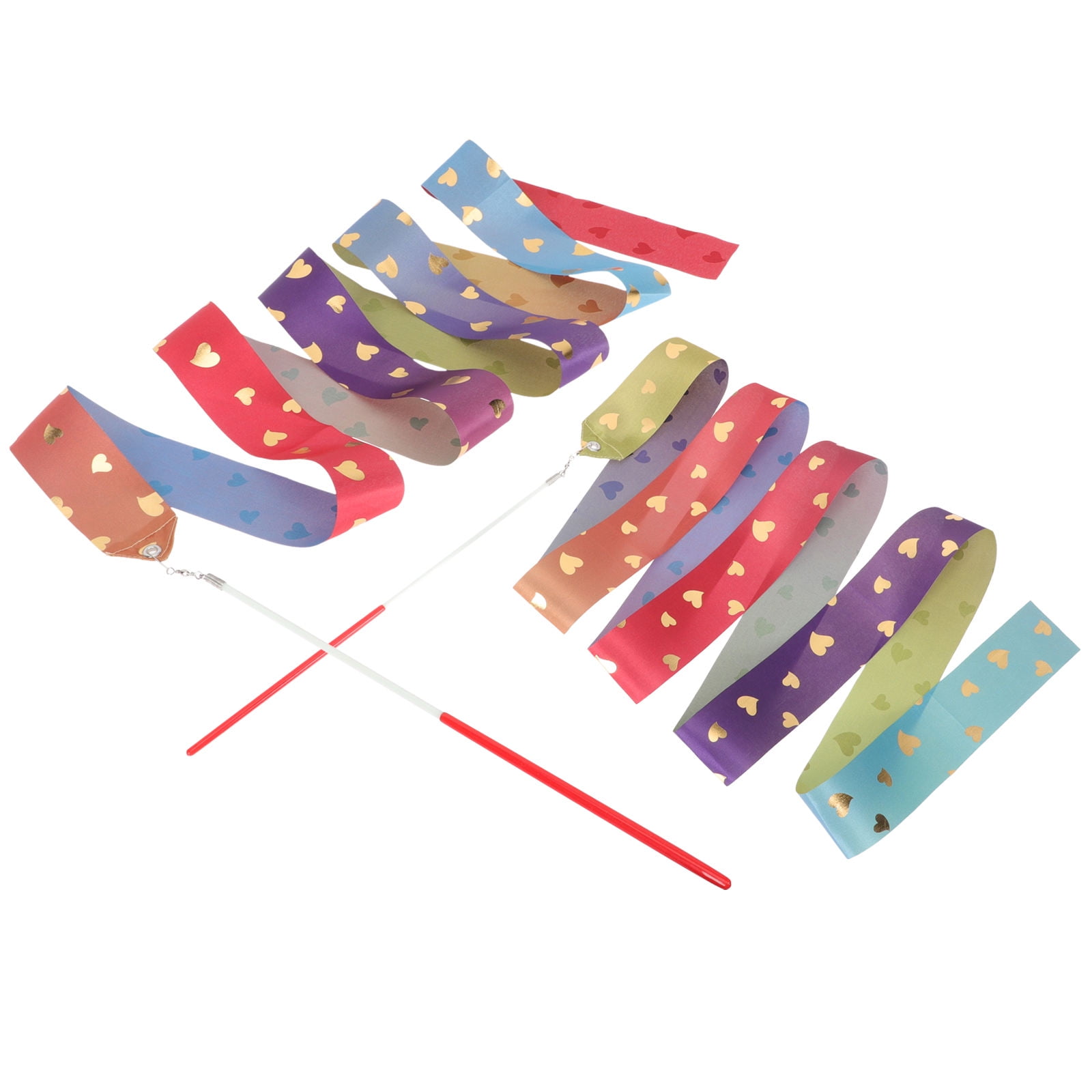 FRCOLOR 2 Pcs Gymnastics Ribbon Dancing Ribbons Iridescent Ballet Wand ...