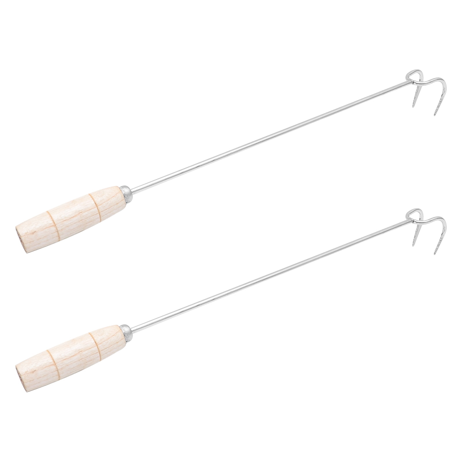 LABSERRON Rust-Proof Grill Hooks Metal Roasting Sticks Silver 2Pack 19 ...