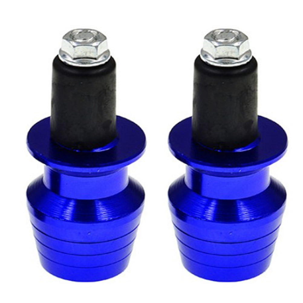 WRISTBIQUE Motorbike Grip End Plug Caps Handlebar Plugs Blue Aluminum 2 ...