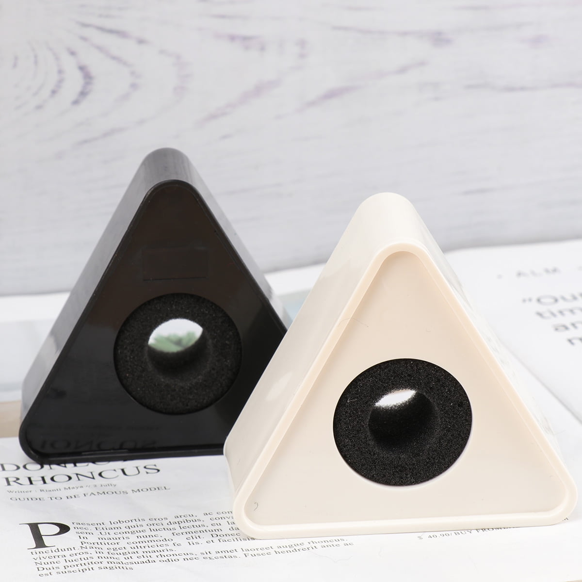 FRCOLOR 2 Pcs Mic Logo Station Stand Microphone Square Label Triangle ...