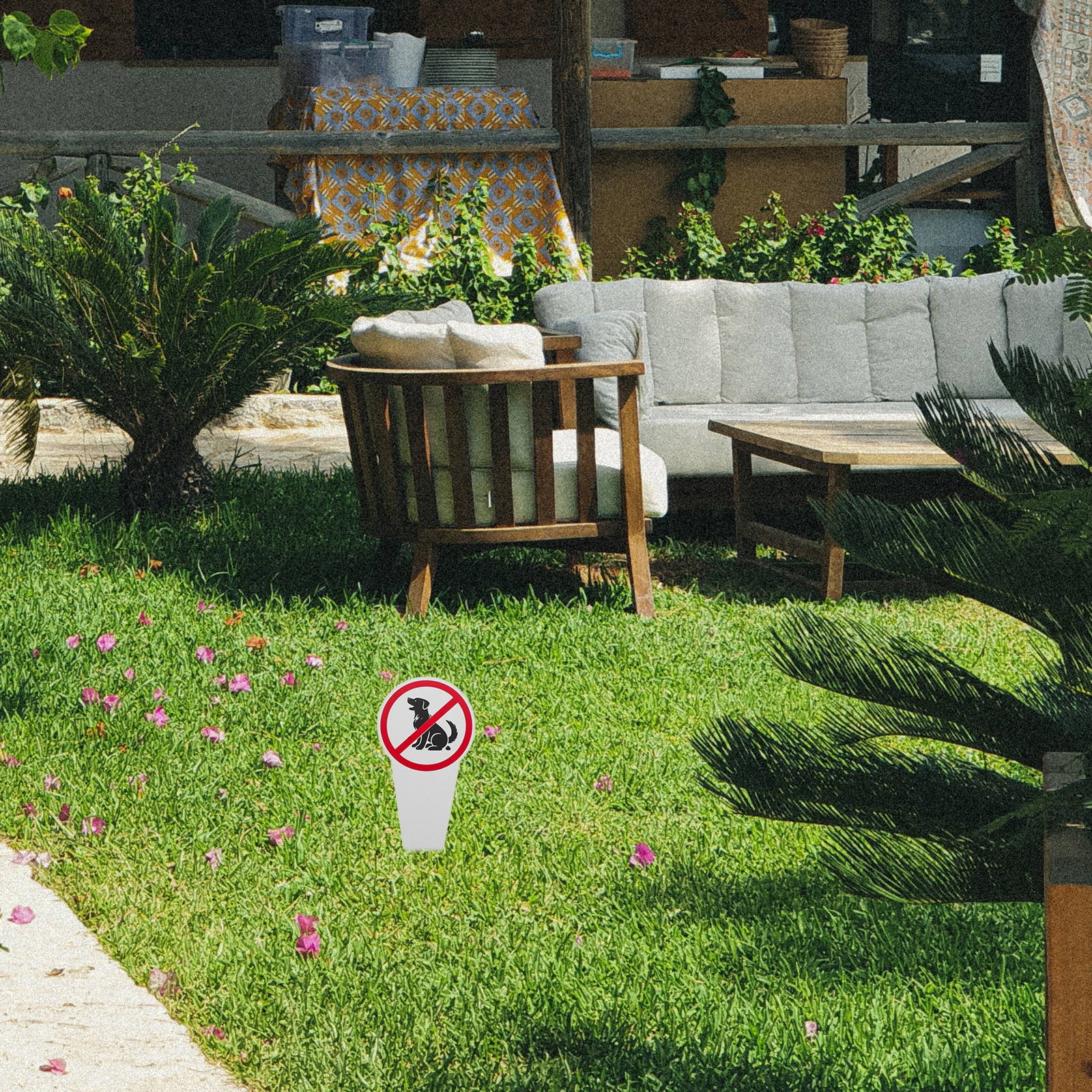 FRCOLOR 2 Pcs No Pooping Yard Sign Stake No Dog Allowed Poop Spike ...