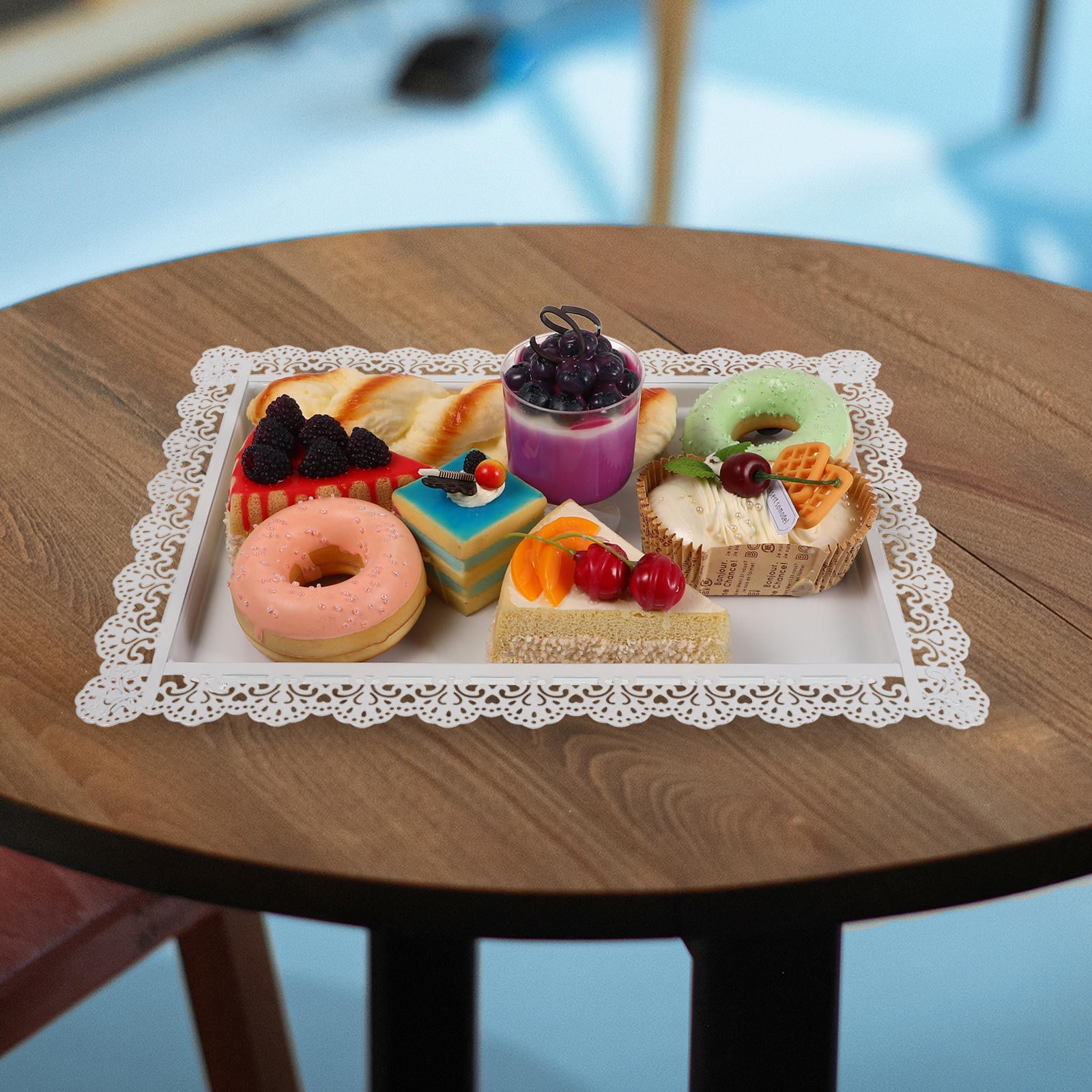 FRCOLOR 2 Pcs Rectangular Plate Dessert Trays Dessert Table Tray Fruit ...