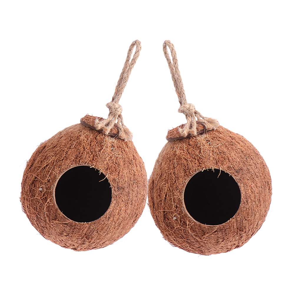 FRCOLOR Coconut Shell Bird House for Decoration Use Coffee Color ...