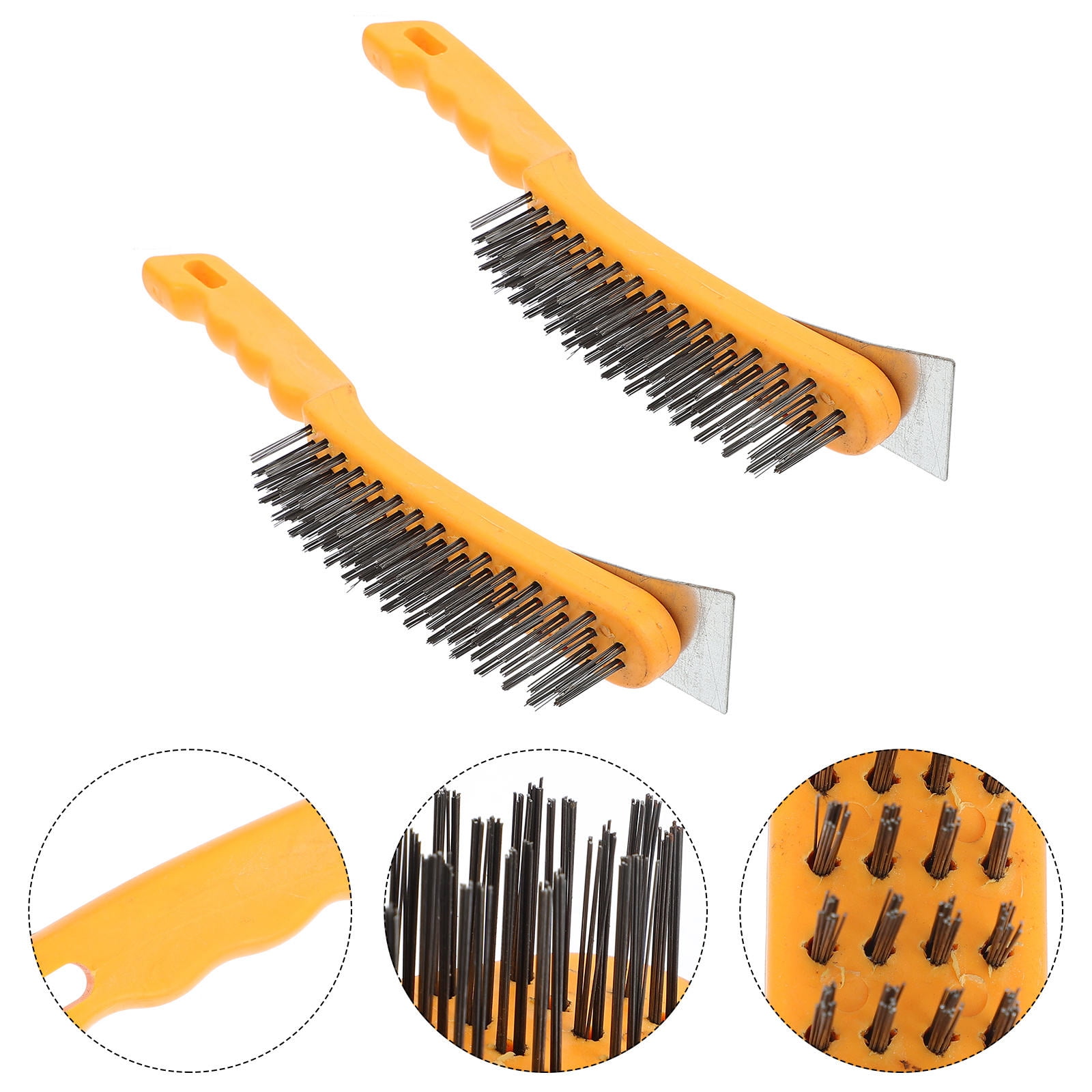 FRCOLOR 2 Pcs Scrubber Kit Rust Removal Wire Brush Steel Head - Walmart.com