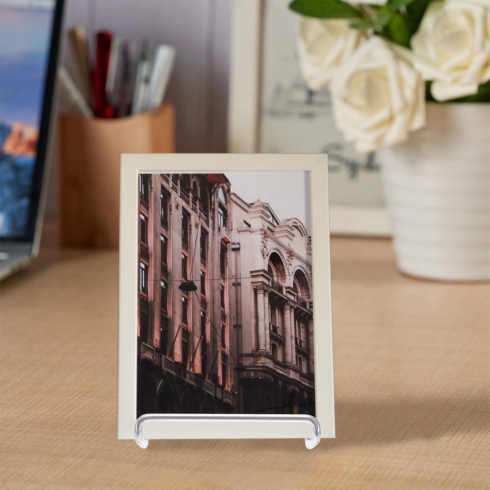 FRCOLOR 2 Pcs Silver Metal Display Stands for Magazines Photos Books ...