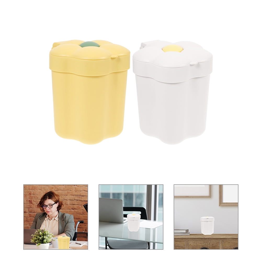 FRCOLOR Creative Mini Wastebasket for Home Use Plastic Material 2 Pcs ...