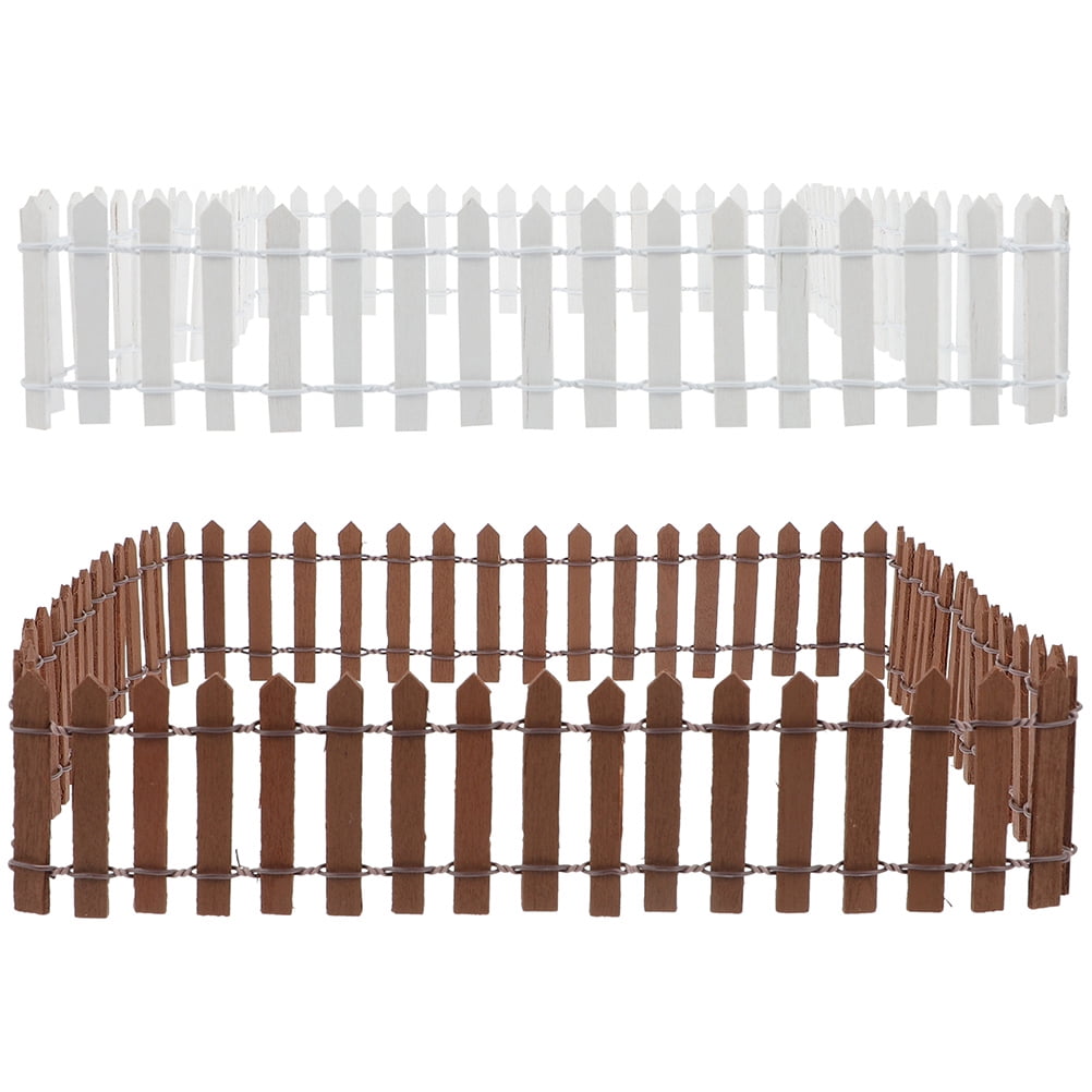 FRCOLOR 2 Pcs Small White Fence Hedge Farm Model Smooth Feel Elegant ...