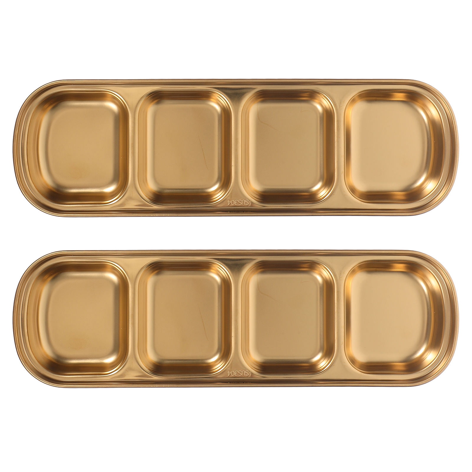 FRCOLOR 2 Pcs Soy Sauce Dishes Stainless Steel Seasoning Dish Divided ...