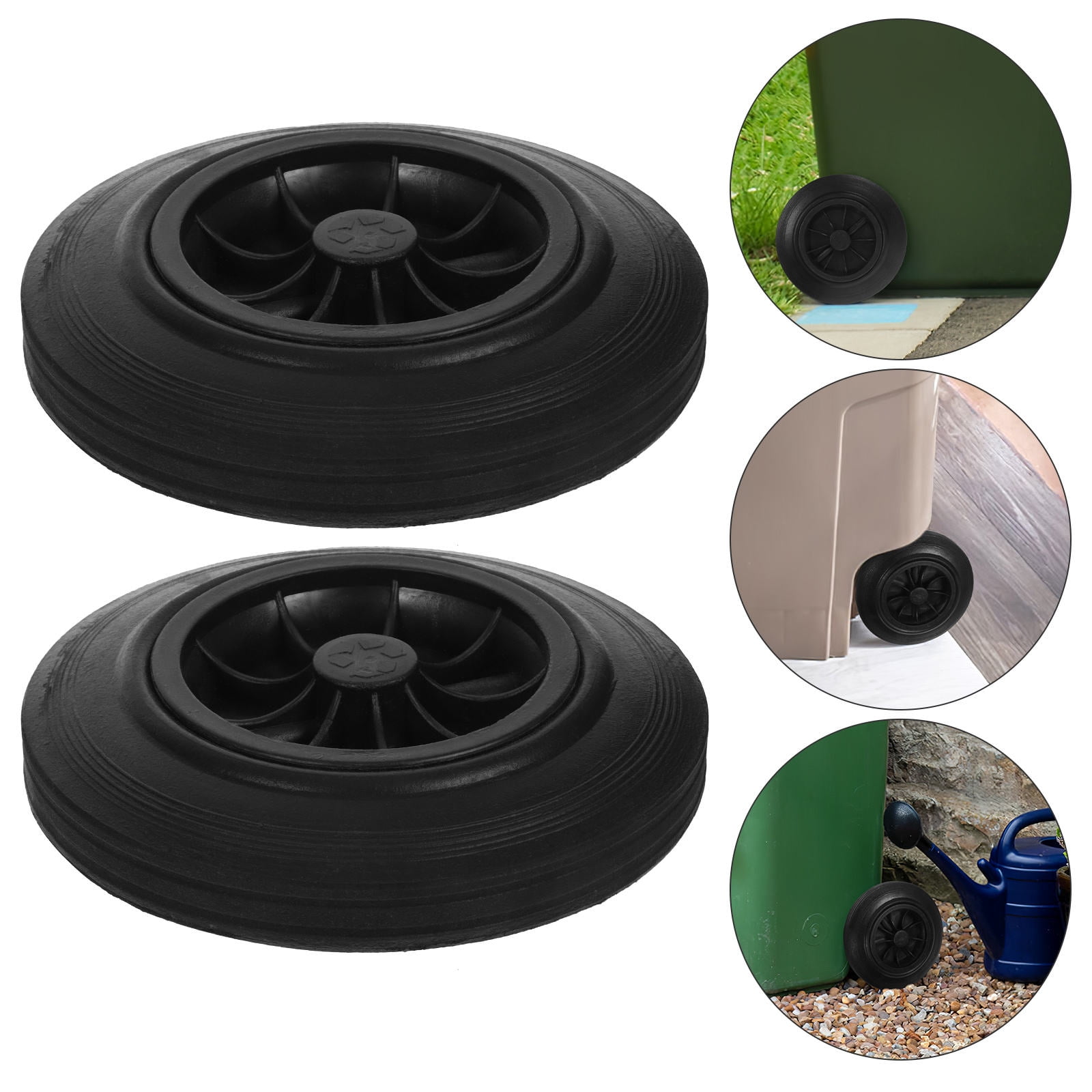 FRCOLOR 2 Pcs Trash Can Wheel Garbage Wheels Wheelie Bin Storage Waste ...