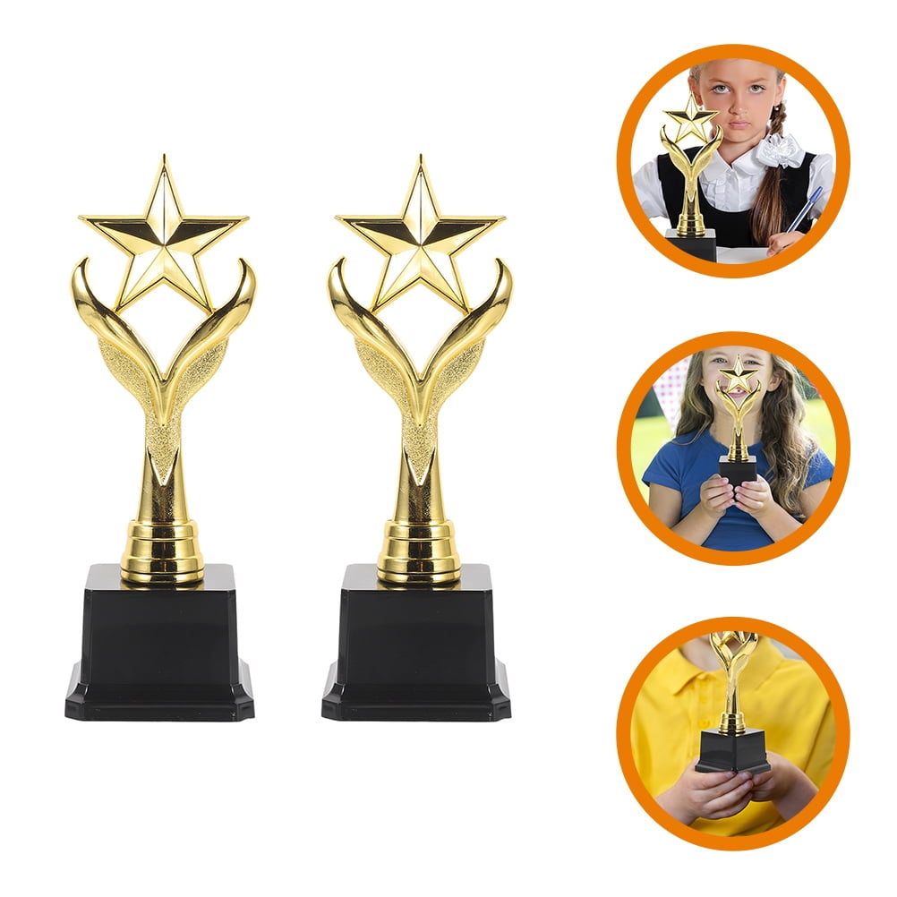 FRCOLOR 2 Pcs Trophy Competition for School Awards Student Child Golden ...