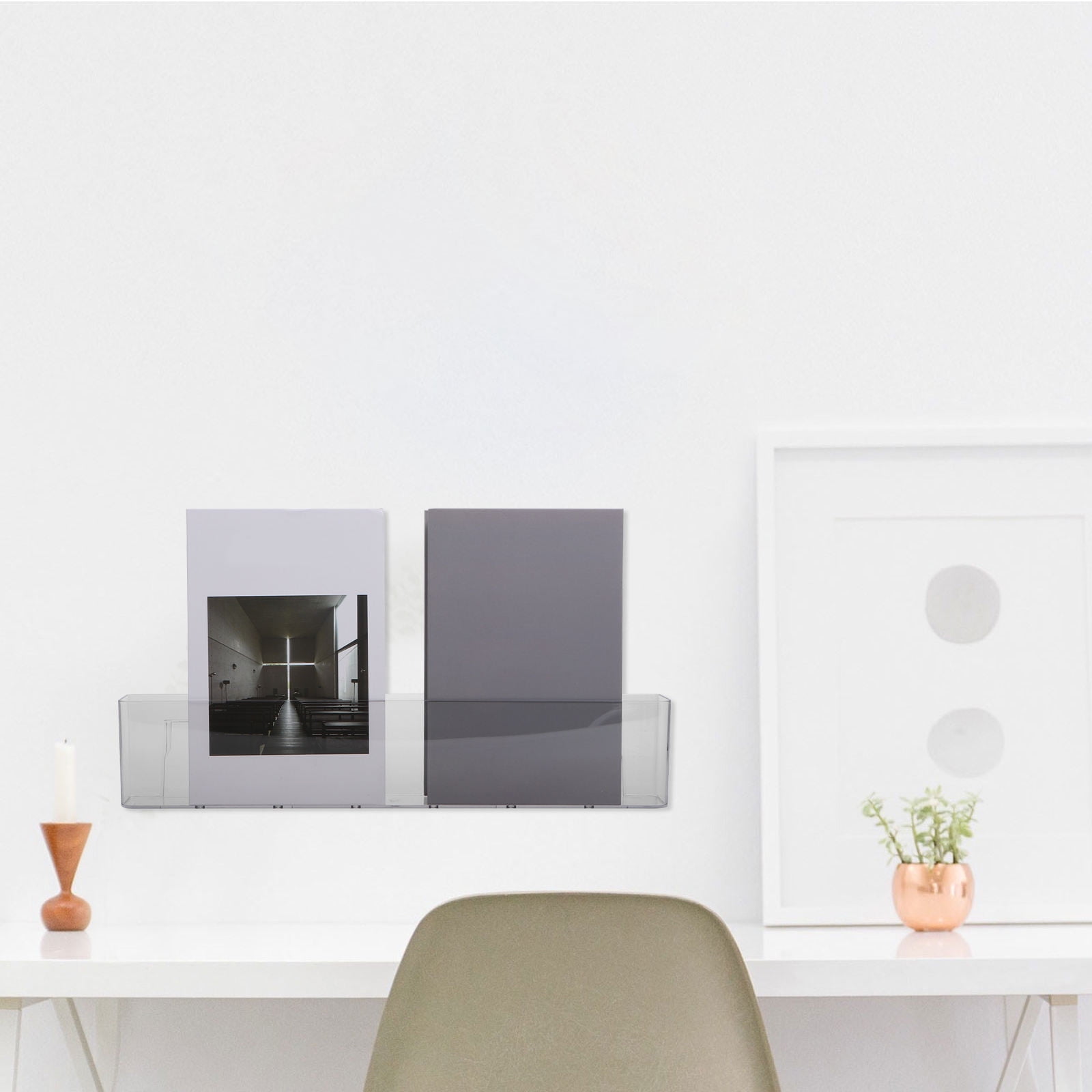 FRCOLOR 2 Pcs Wall Mounted Clear Bookshelf For Kids Floating Book ...