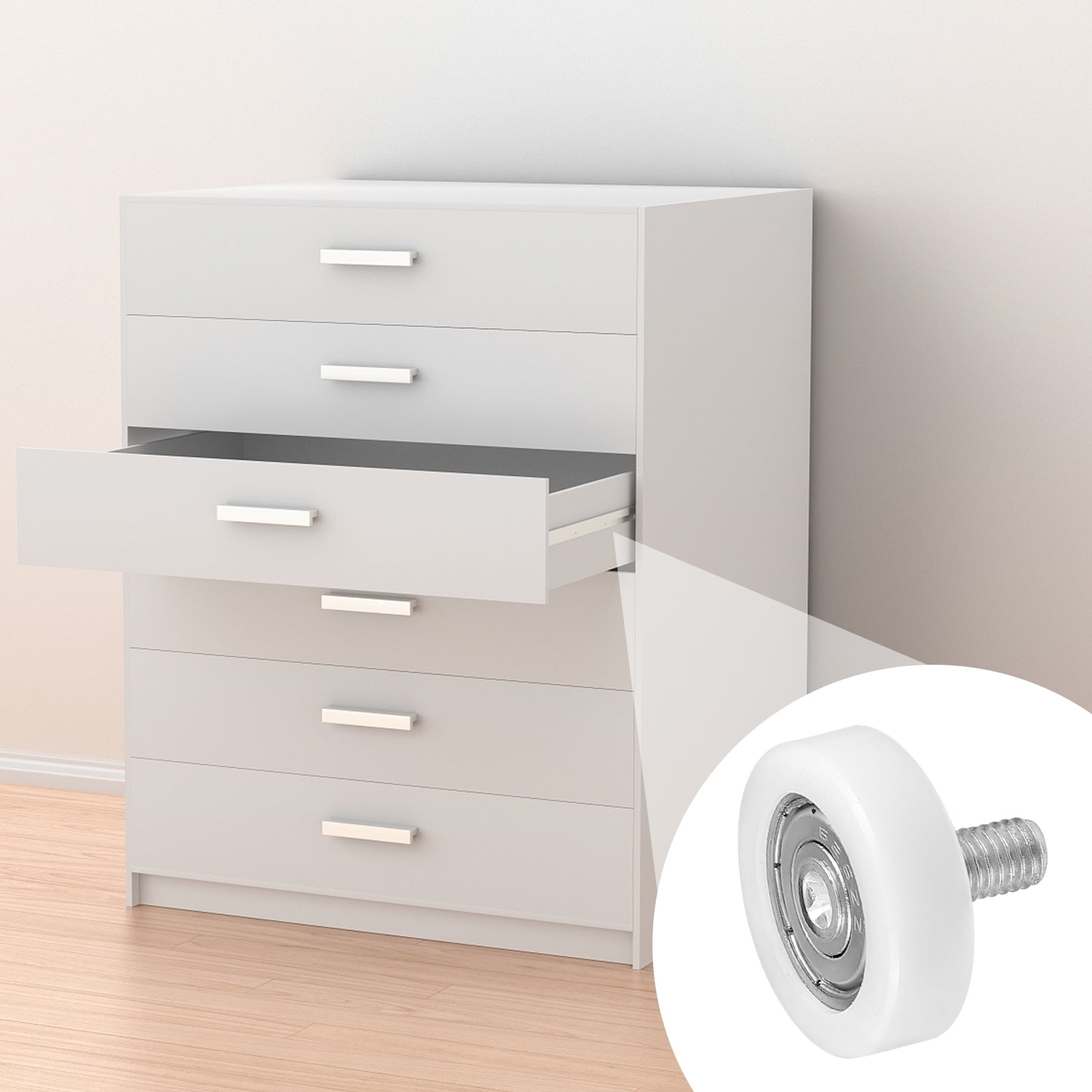 FRCOLOR 2 Pieces Sliding Door Wheels Hardware Roller Pulleys Flat White ...