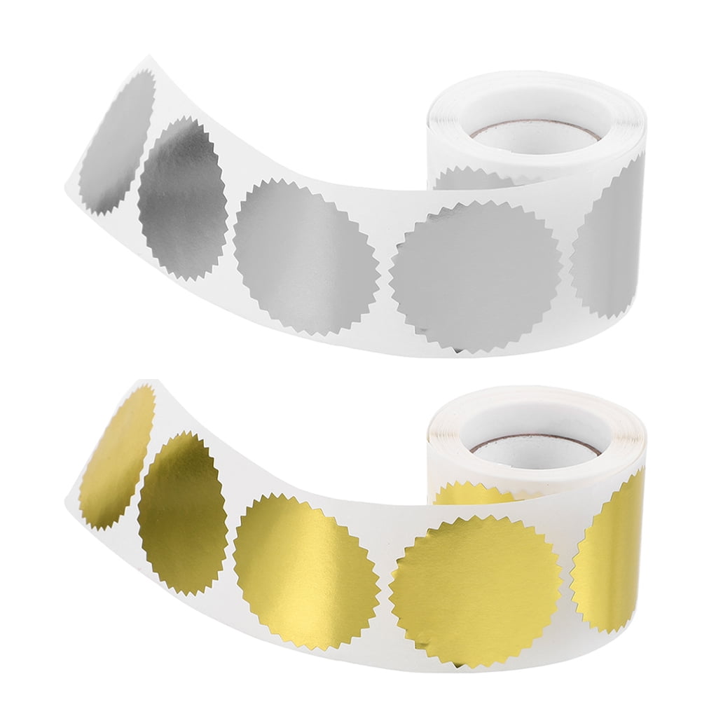 FRCOLOR 2 Rolls Embossed Seal Stickers Gear Adhesive Labels For ...