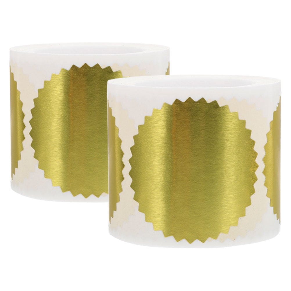 FRCOLOR 2 Rolls of Adhesive Certificate Medals Stickers Embossed Seals ...