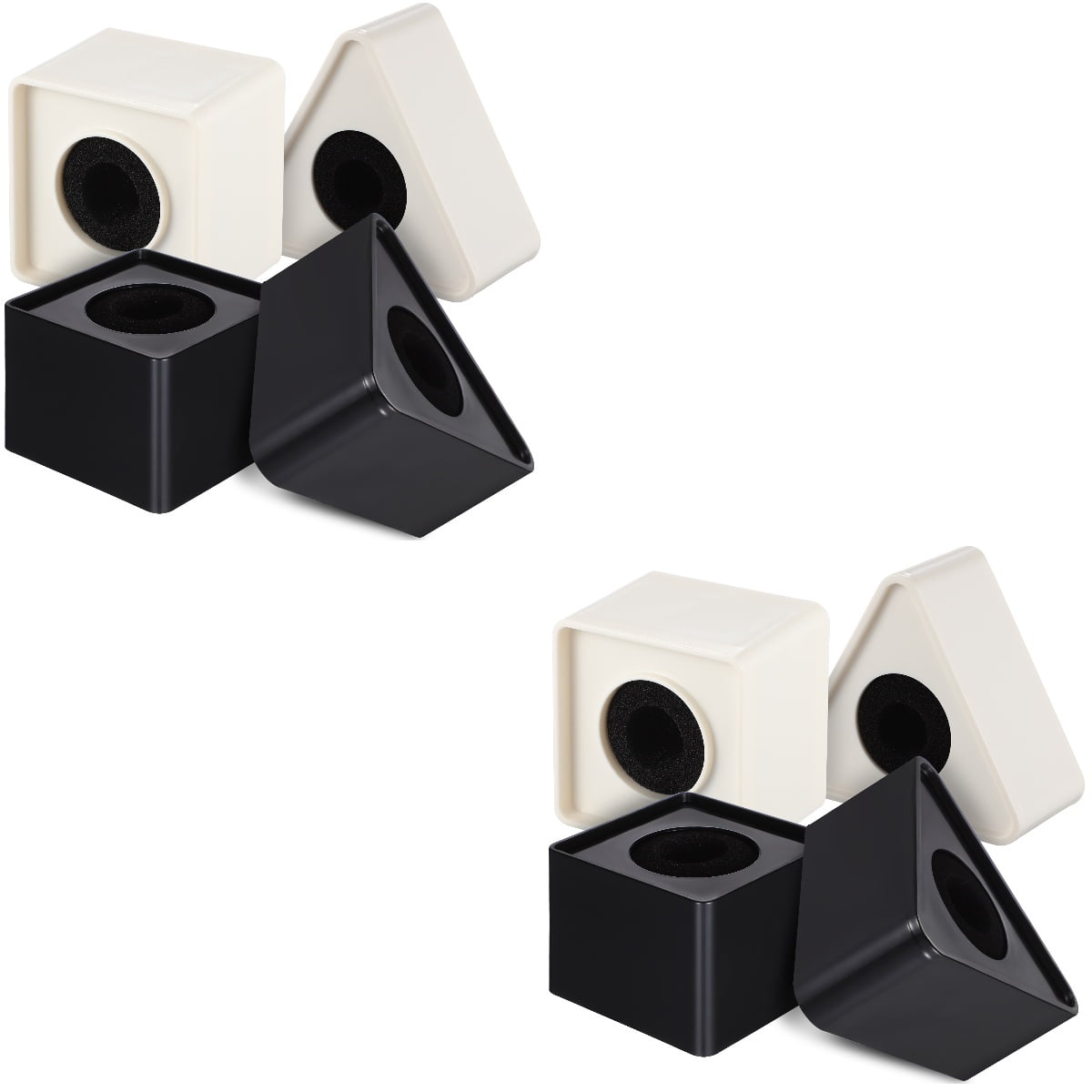 FRCOLOR 2 Sets ABS Cube Interview Mic Logo Flag Station Triangular Shaped Mic Flag Logo Stations ...
