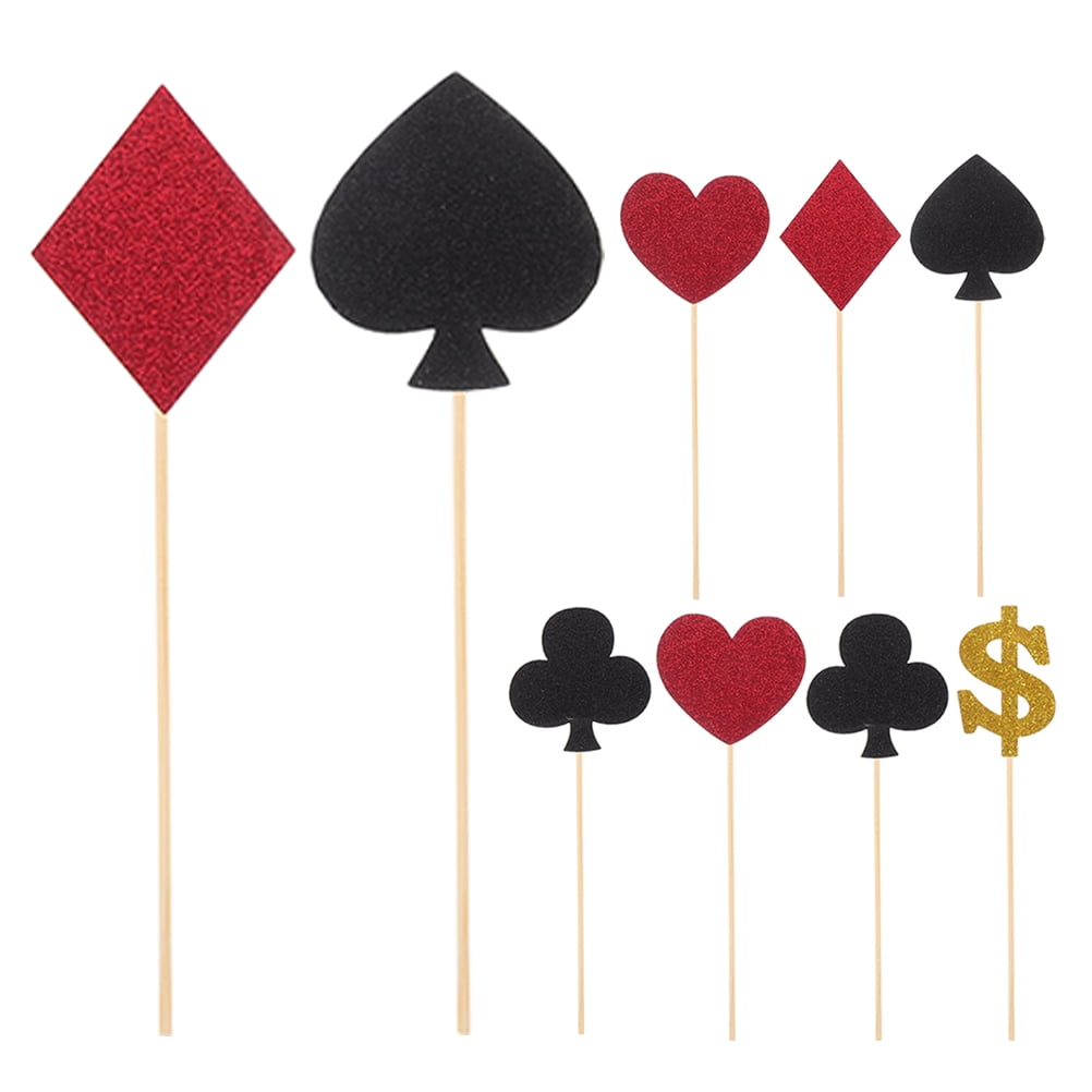 FRCOLOR 2 Sets Casino Theme Party Decorations Party Cupcake Toppers ...