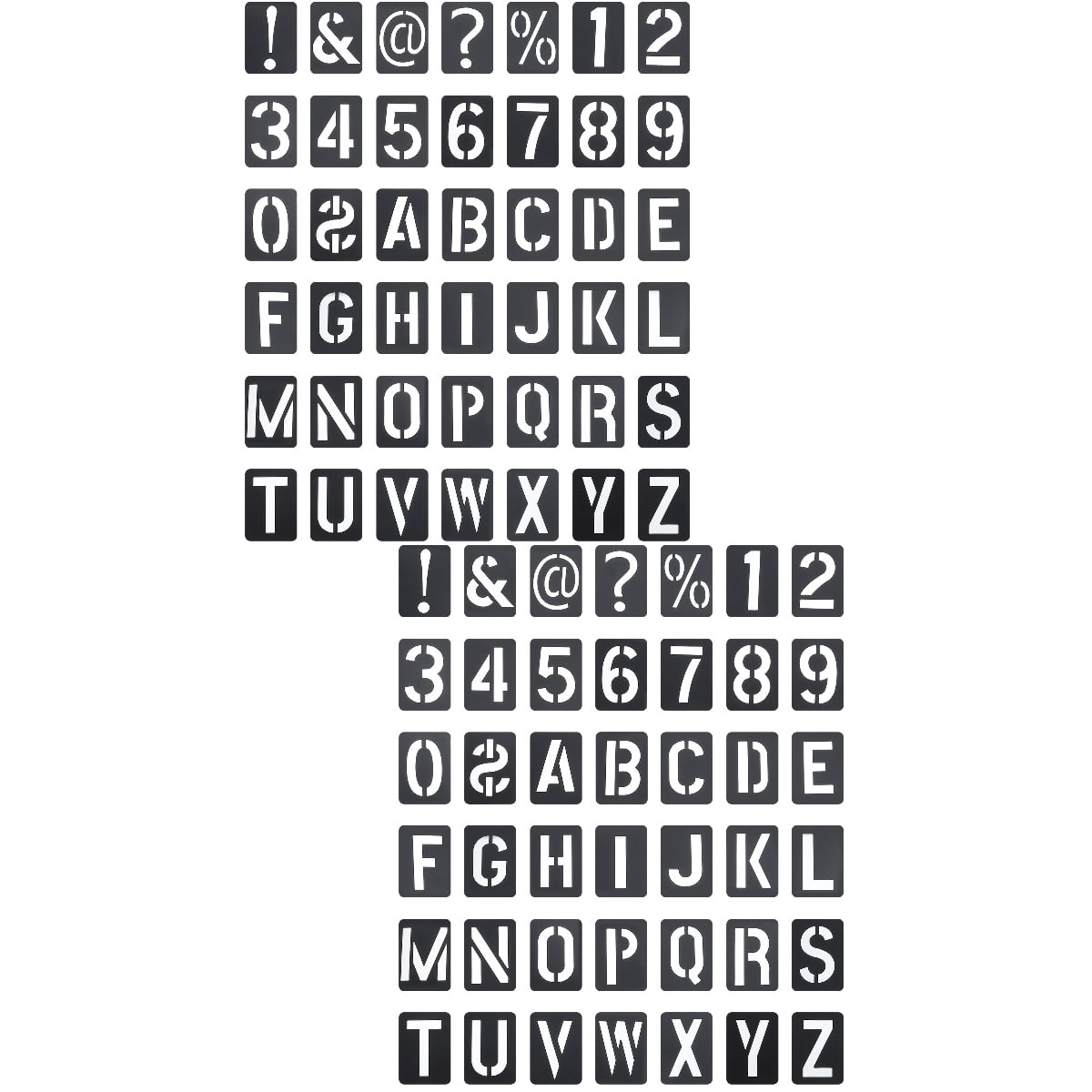 FRCOLOR 2 Sets English Letters Painting Stencils Plastic Number Drawing ...