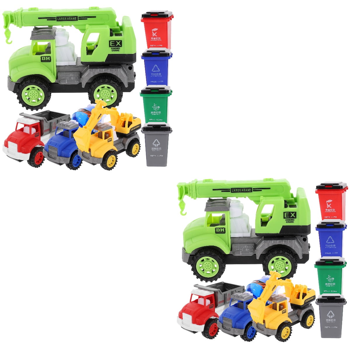 FRCOLOR 2 Sets Garbage Classify Toy Engineering Vehicle Friction ...