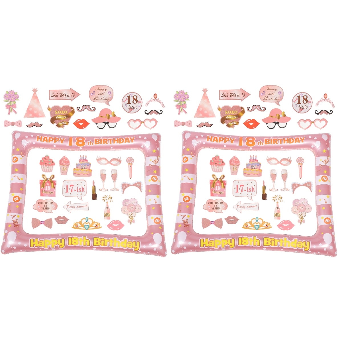 FRCOLOR 2 Sets Inflatable Photo Booth Props 18th Birthday Photo Props ...