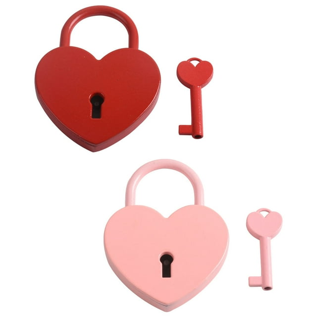 FRCOLOR 2 Sets Love Lock Suitcase Lock Luggage Padlock Heart Shape Lock ...