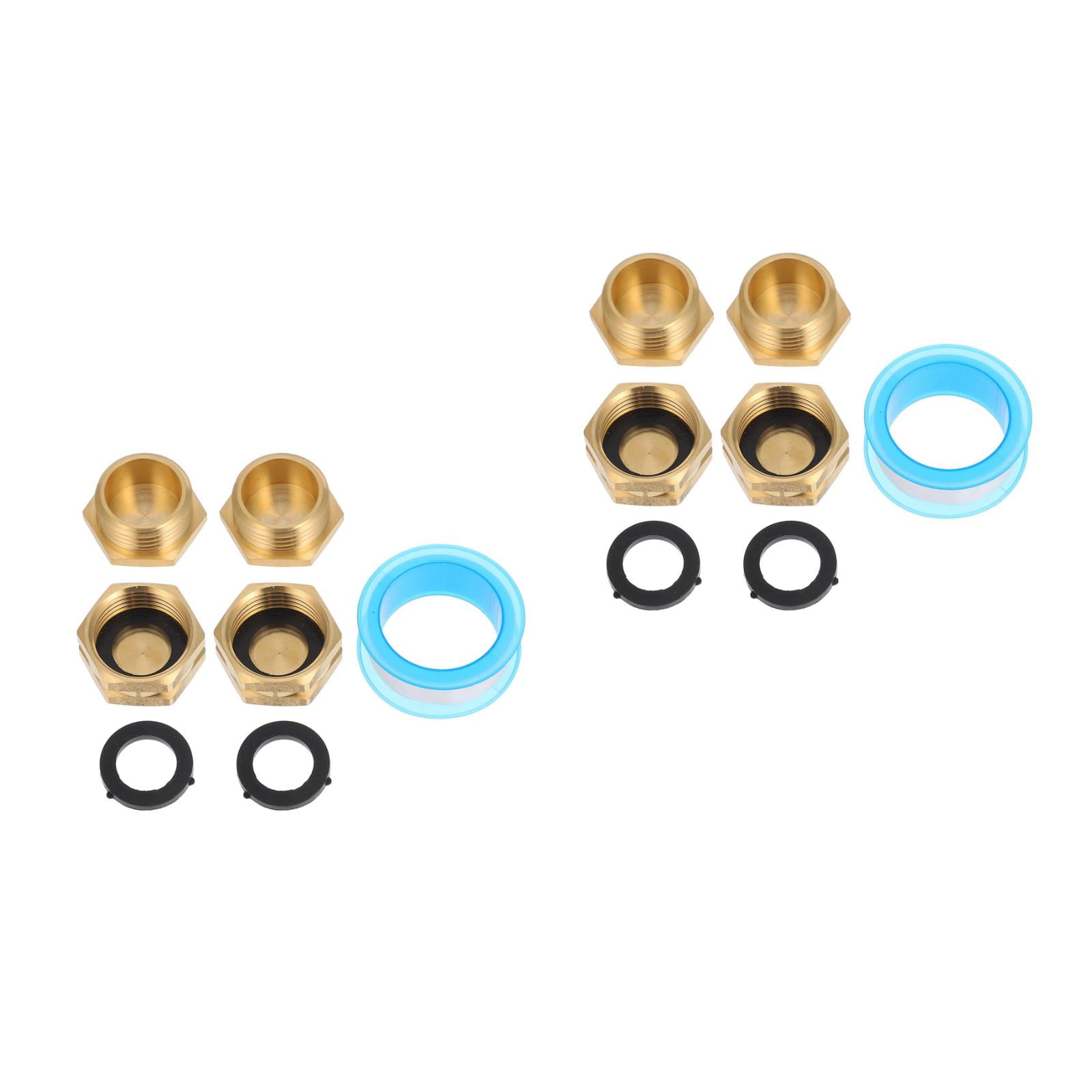 FRCOLOR 2 Sets Male Brass Pipe Plug Outer Garden Hose 3/4 Male Threaded ...