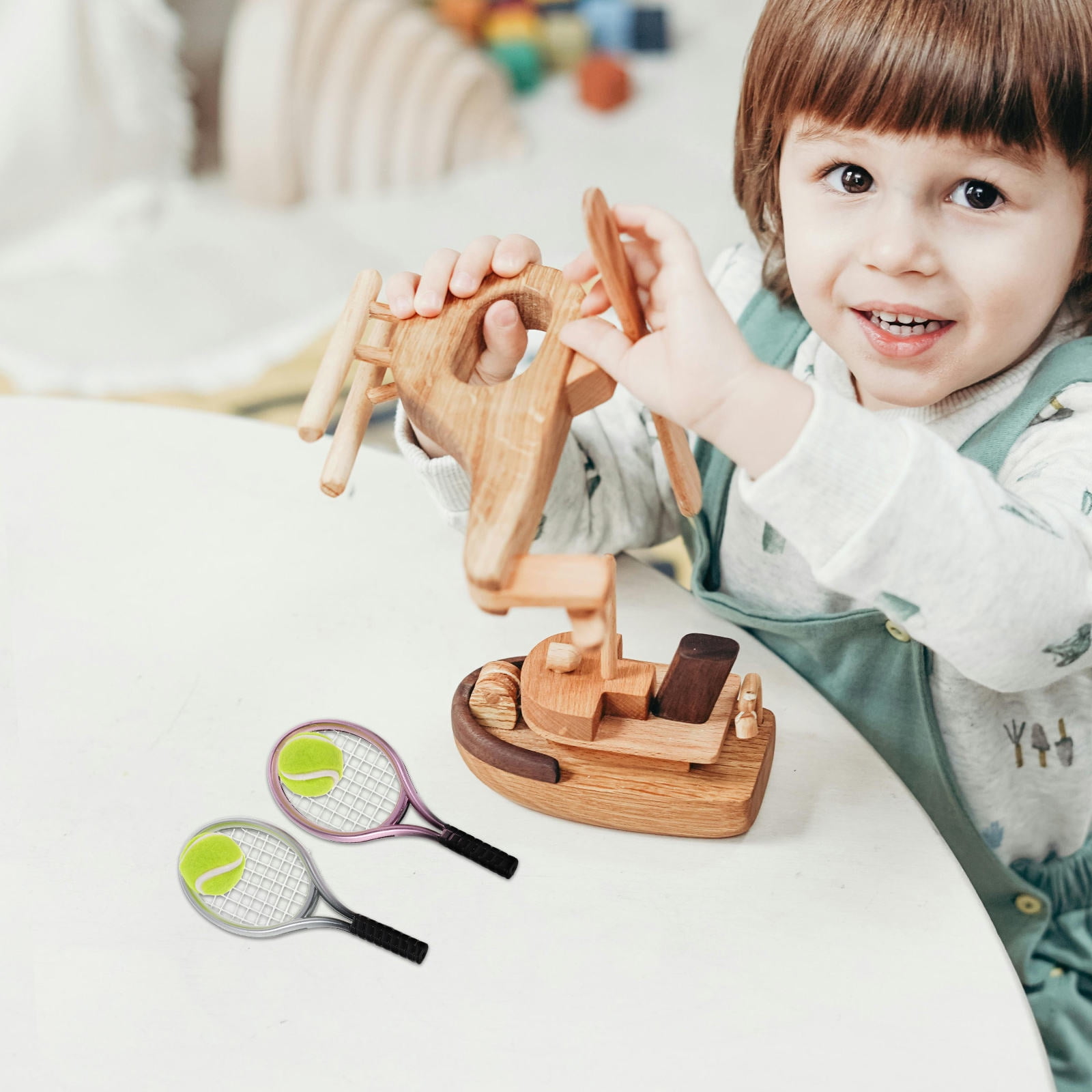 FRCOLOR 2 Sets Mini Tennis Racket And Ball Set Miniature Tennis Kit ...