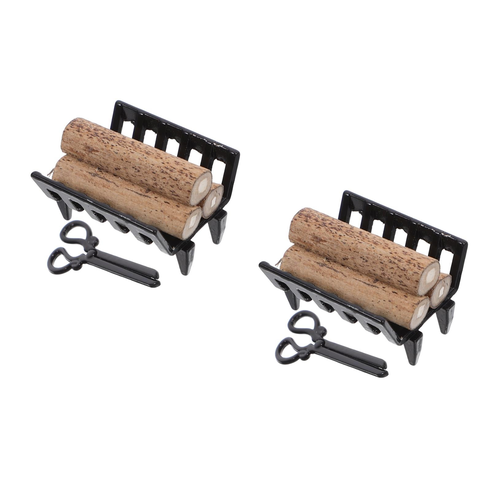 FRCOLOR 2 Sets Miniature Firewood Rack Mini Firewood Small Firewood ...