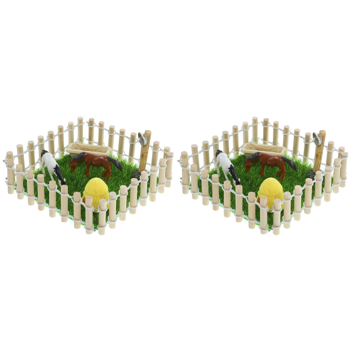 FRCOLOR 2 Sets Miniature Horse Ranch Realistic Miniature -Farm Decor ...