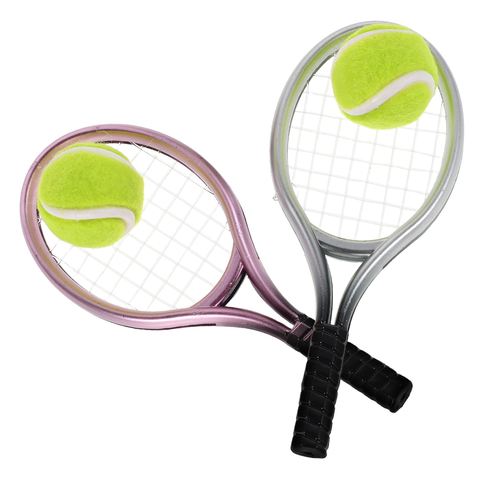 FRCOLOR 2 Sets Miniature Tennis Ball And Rackets Accessory Sports Doll ...