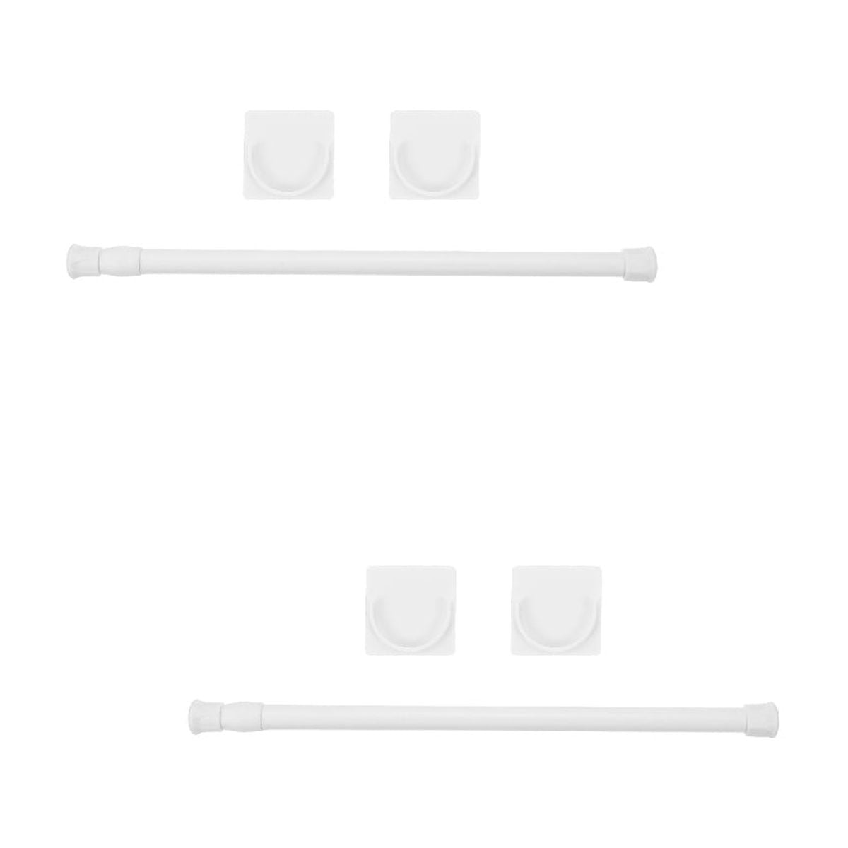 FRCOLOR 2 Sets Punching Curtain Rod Spring Tension Curtain Rod ...